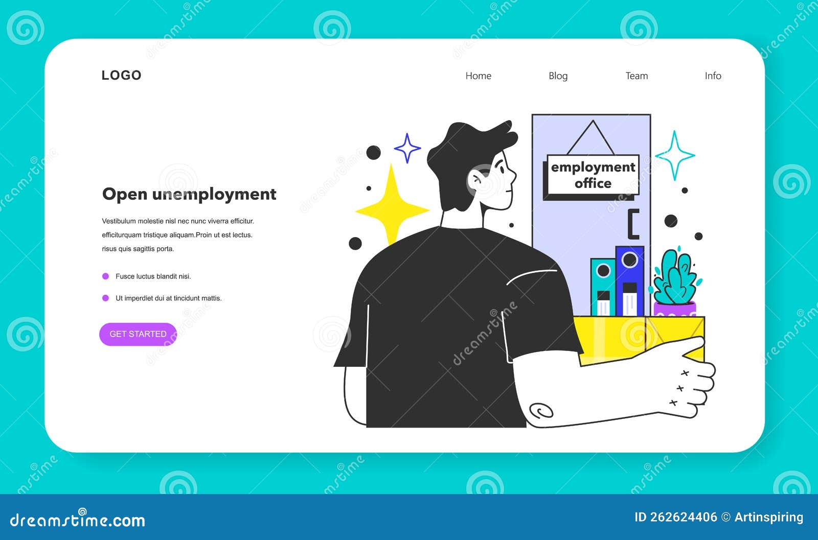 Open Unemployment Web Banner Or Landing Page Social Problem Stock Vector Illustration Of