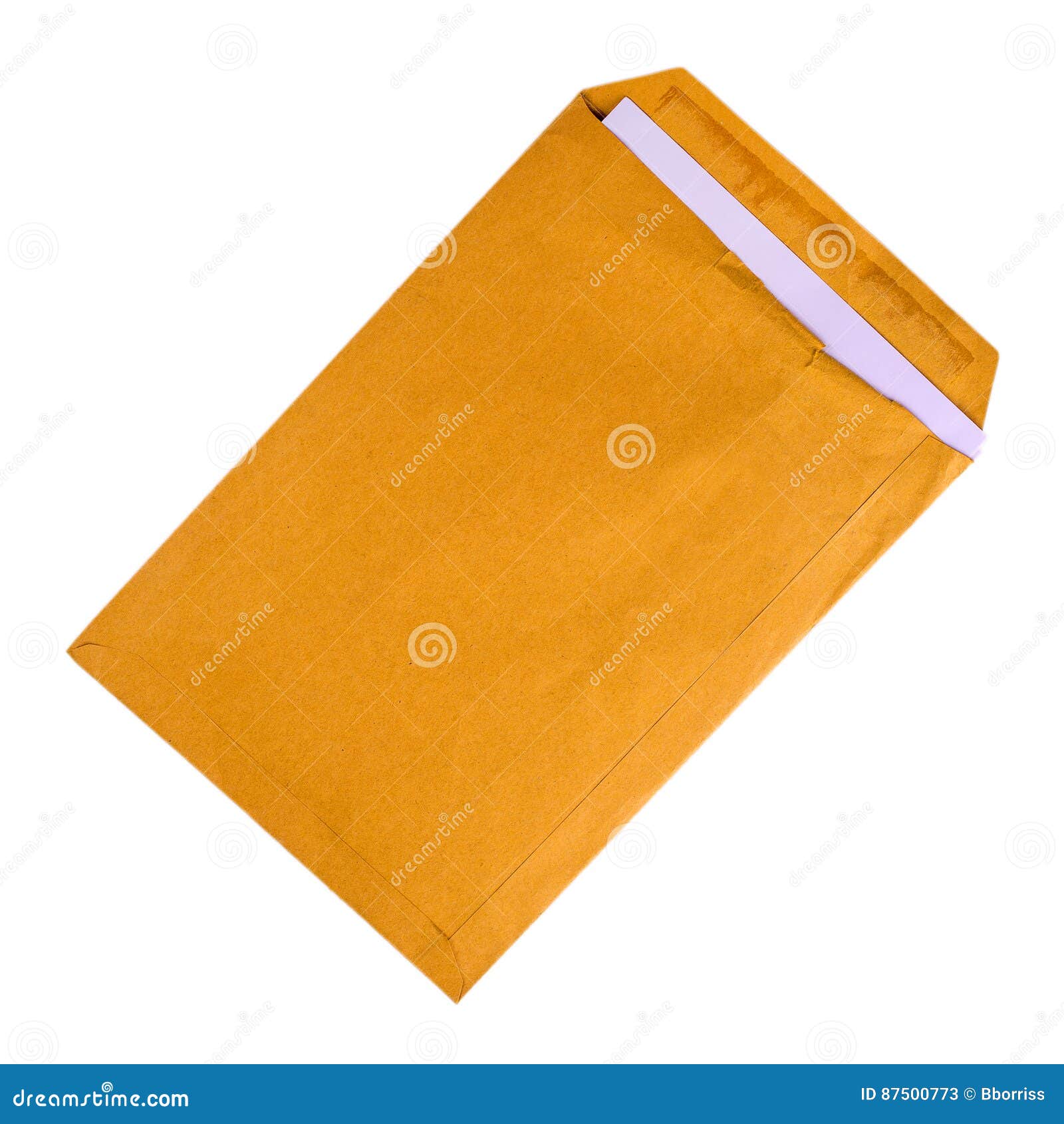 Open Used Yellow Envelope Isolated on White Background Stock Image ...