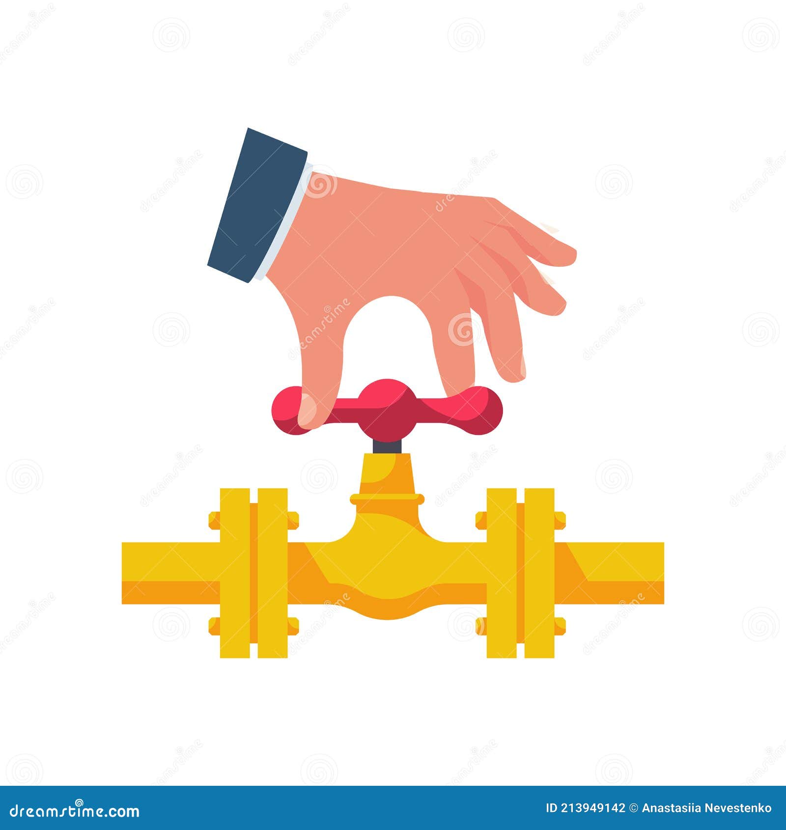 Open Valve Gas. Flow Control Stock Vector - Illustration of liquefied ...