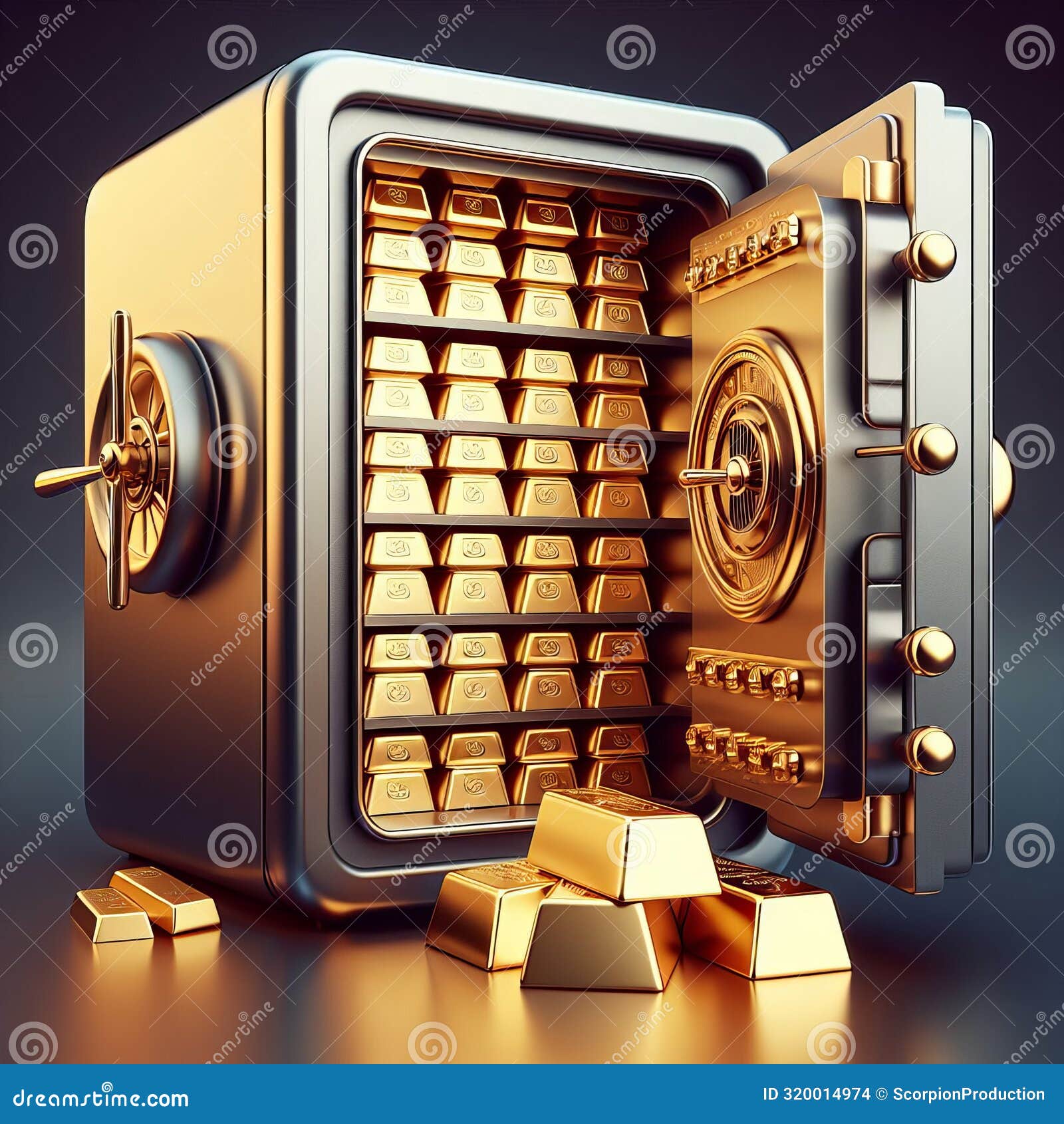 Open Vault with Gold Bars Inside Stock Photo - Image of deposit ...