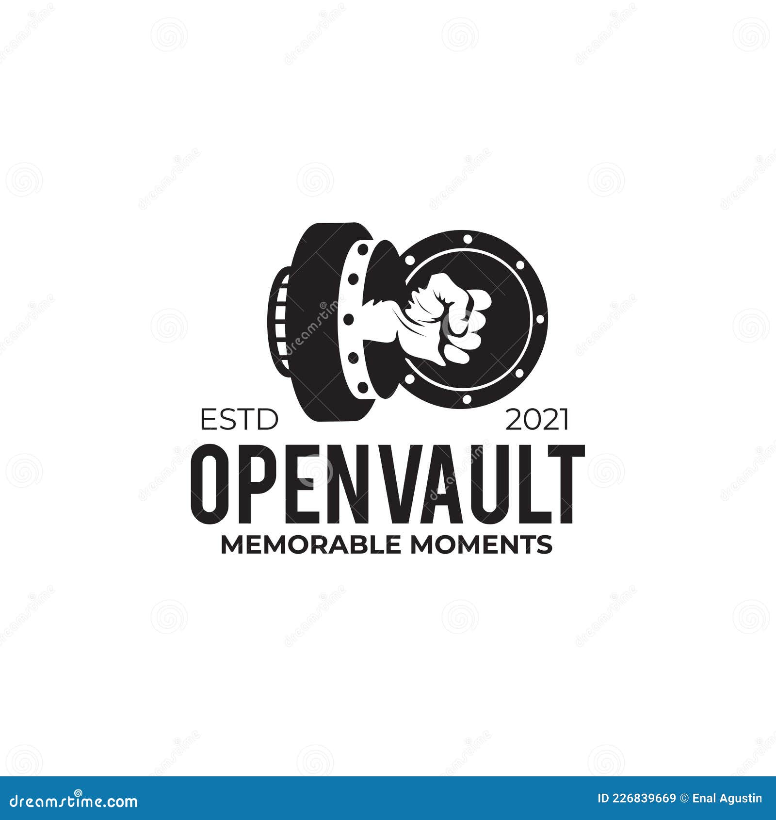 Open Vault Logo Design Template Stock Vector - Illustration of fist ...