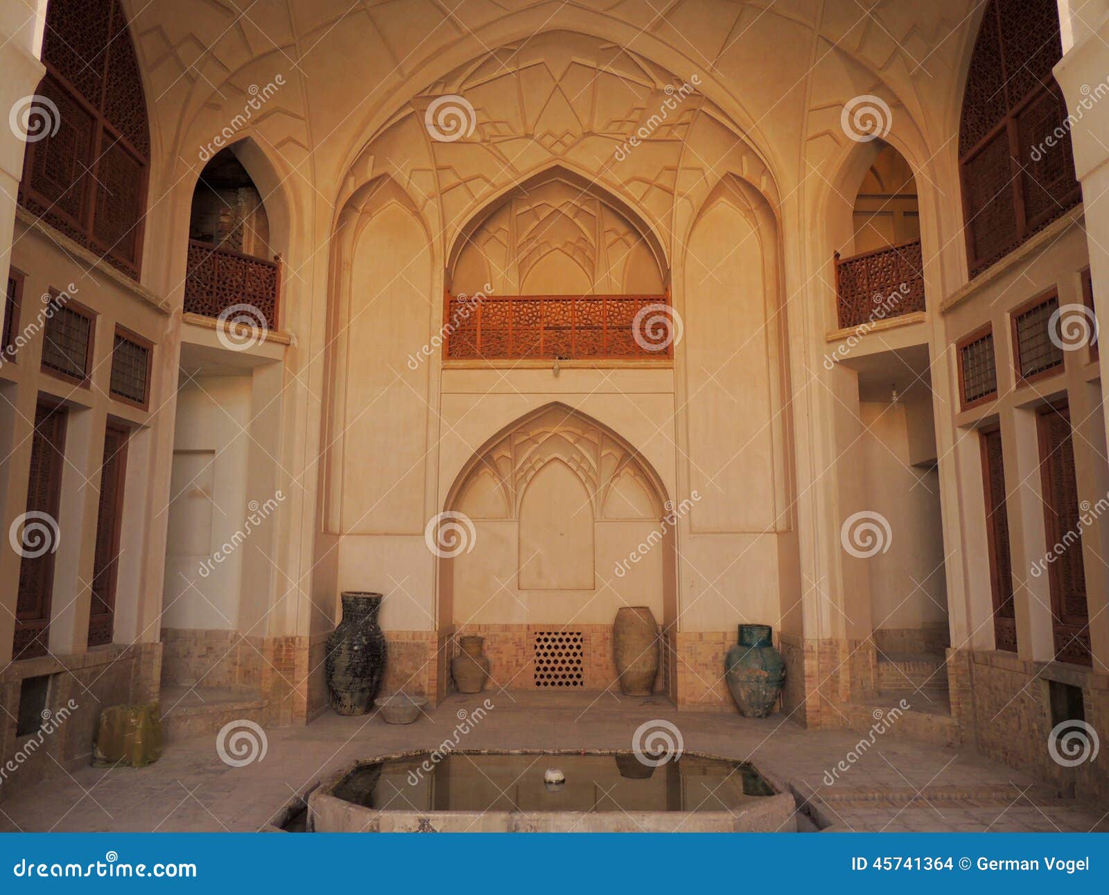 Open Vault Space Terrace and Old Cooking Vases in Iran Palace Stock ...