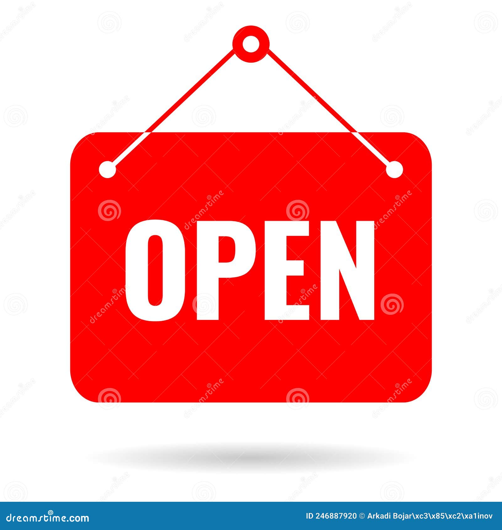 Open vector sign stock vector. Illustration of business - 246887920
