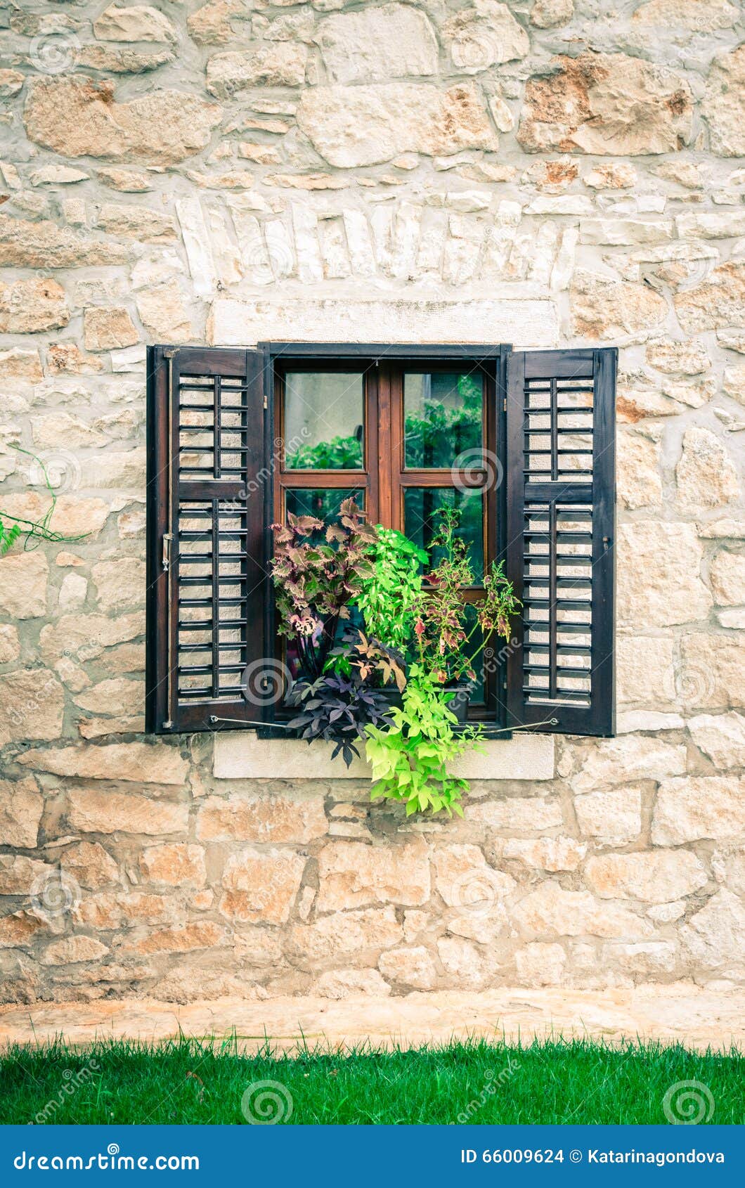 Open Venster Met Installaties Stock Foto - Image of buitenkant, begrip ...