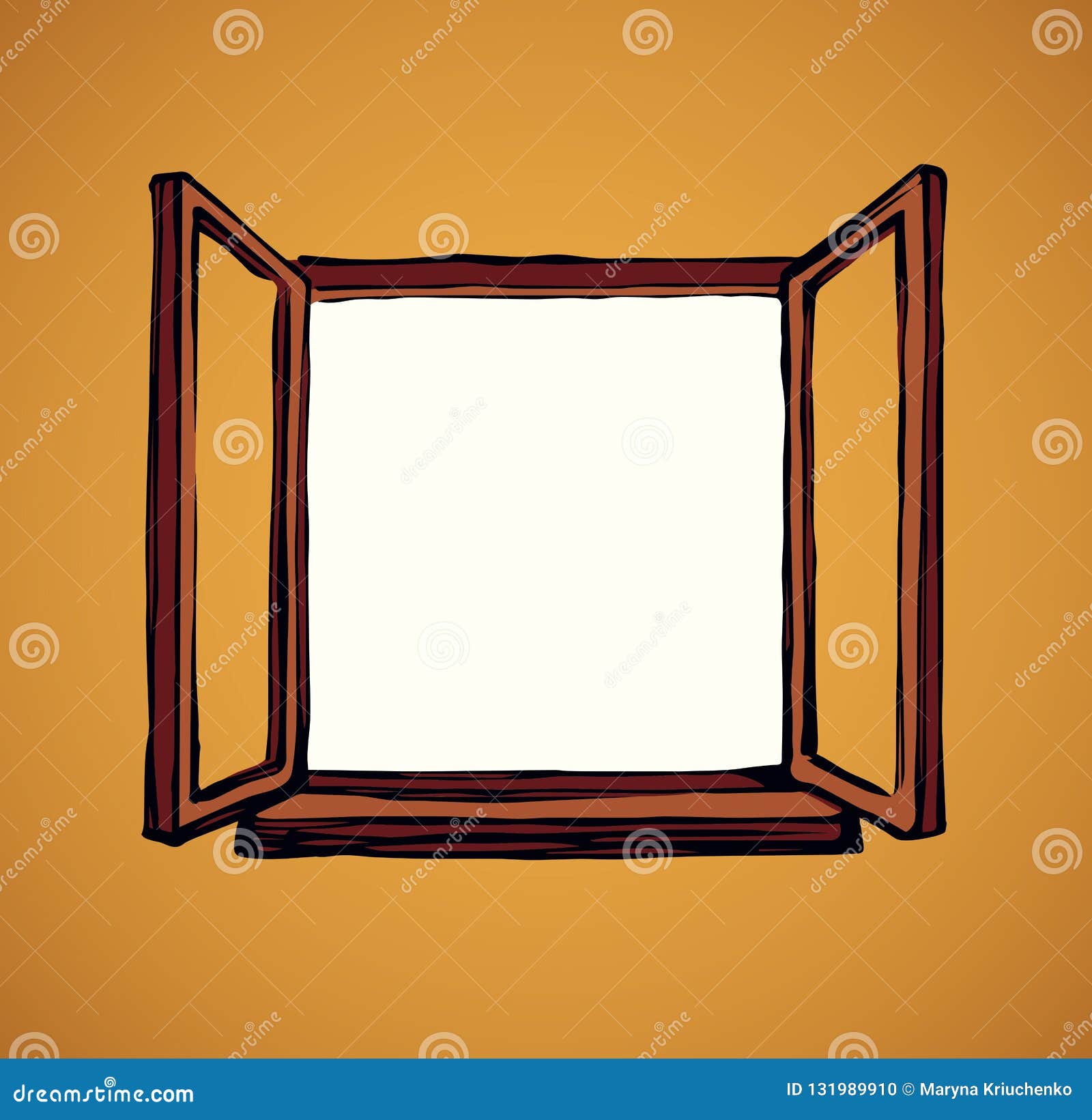 Open Venster Vector Tekening Vector Illustratie - Illustration of leeg ...