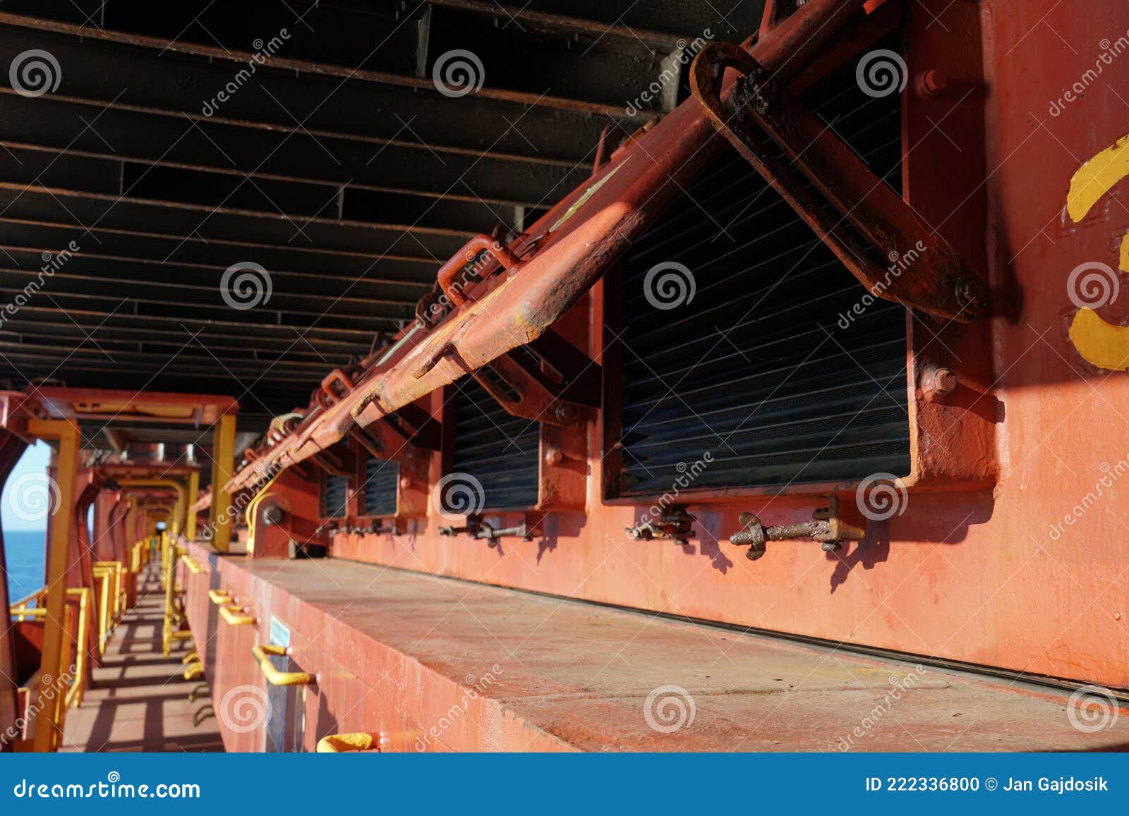 Open Ventilation Covers in a Row of the Side of the Hatch Covers ...