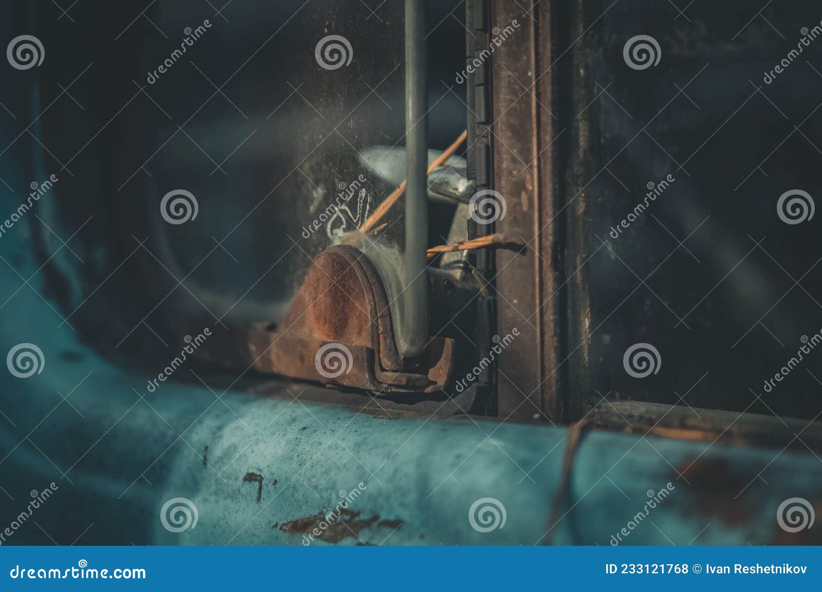 An Open Ventilation Window in the Windshield of the Cab of an Old Truck ...