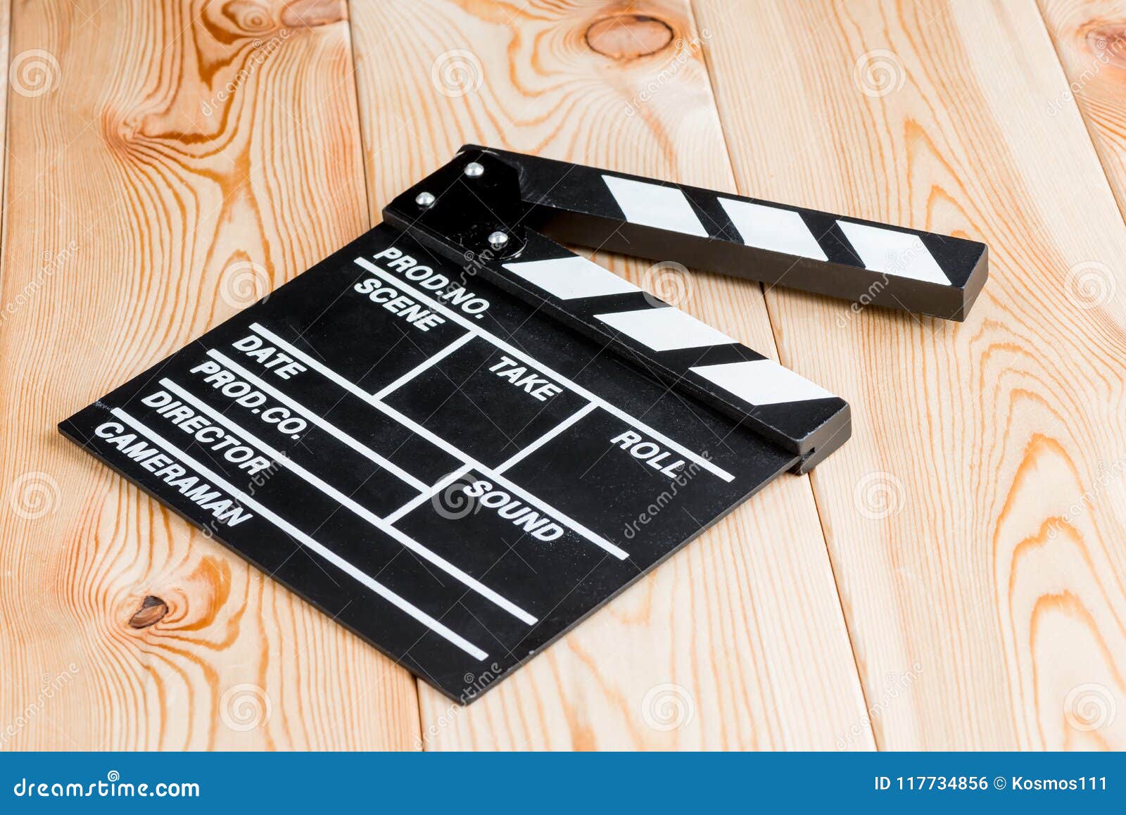 Open Video Clapper without Inscriptions on the Wooden Stock Photo ...