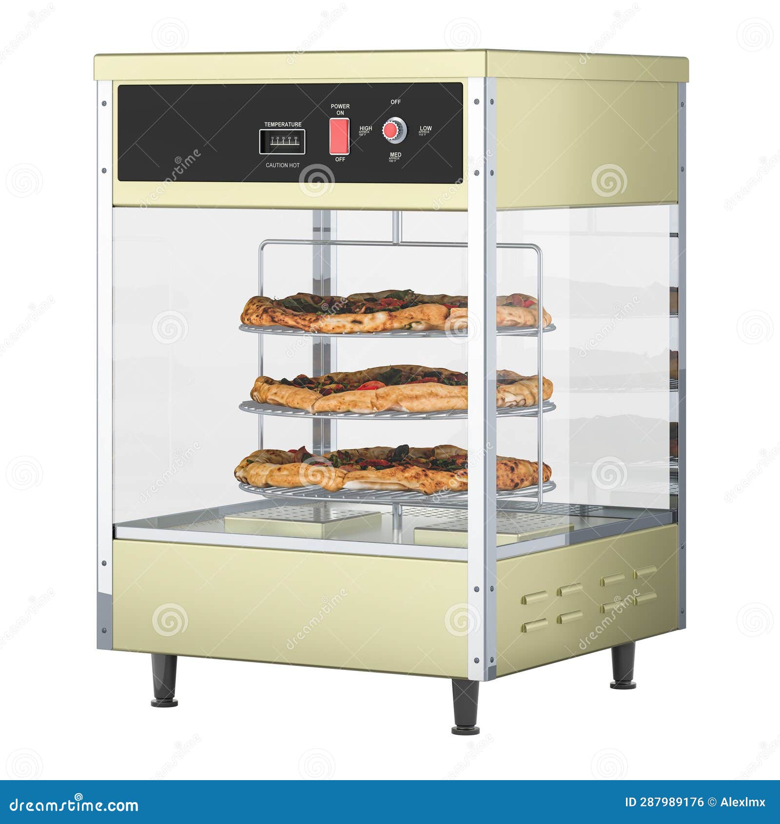Open View Pizza Merchandiser with Pizza, 3D Rendering Stock ...