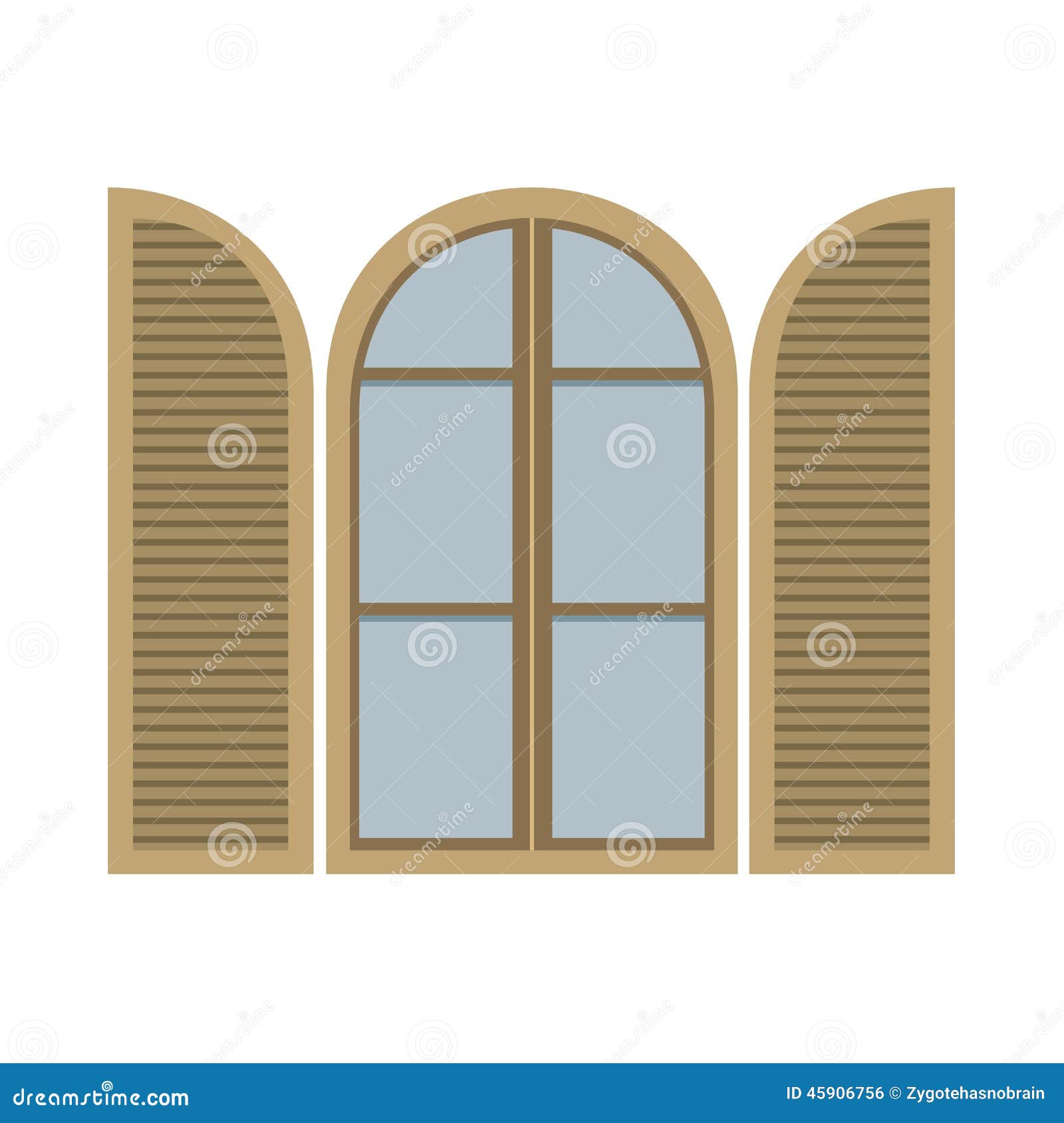 Open Vintage Arc Window stock vector. Illustration of graphic - 45906756