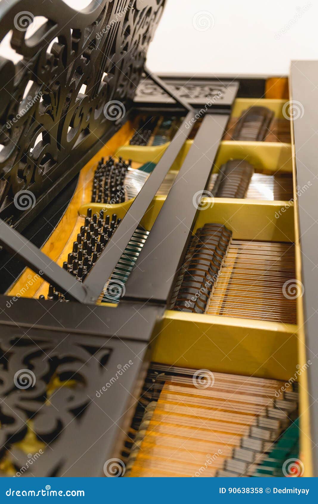 Open vintage piano stock photo. Image of sound, metal - 90638358