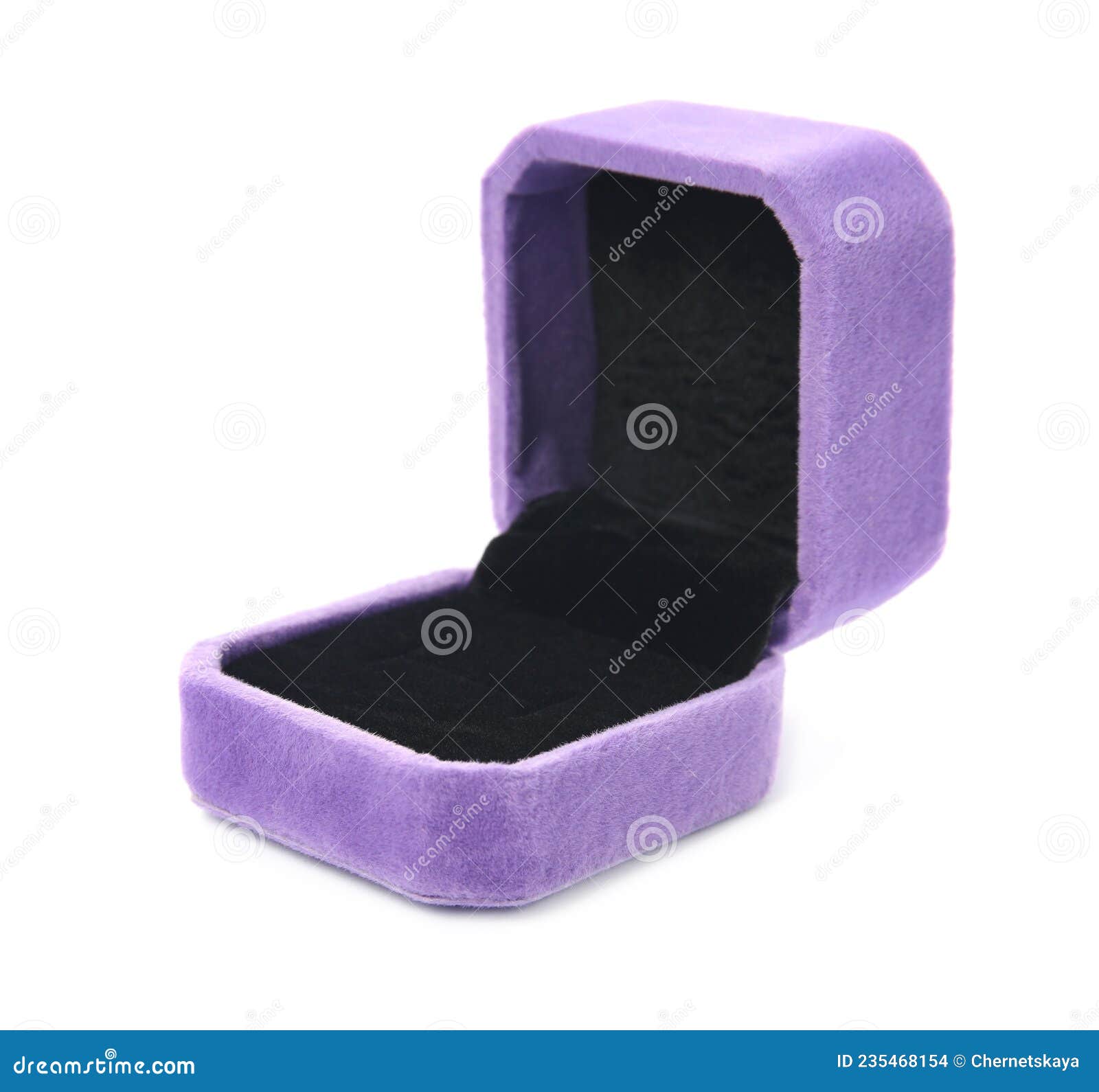 Open Violet Ring Box Isolated on White Stock Photo - Image of open ...