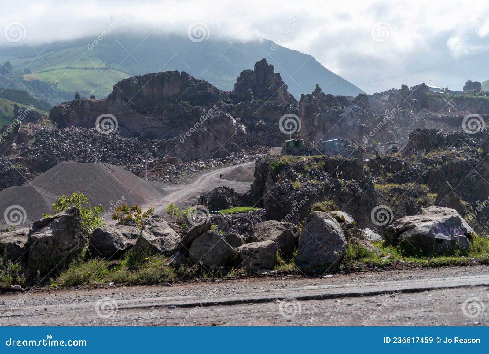 Open volcanic rock mine stock image. Image of earth - 236617459
