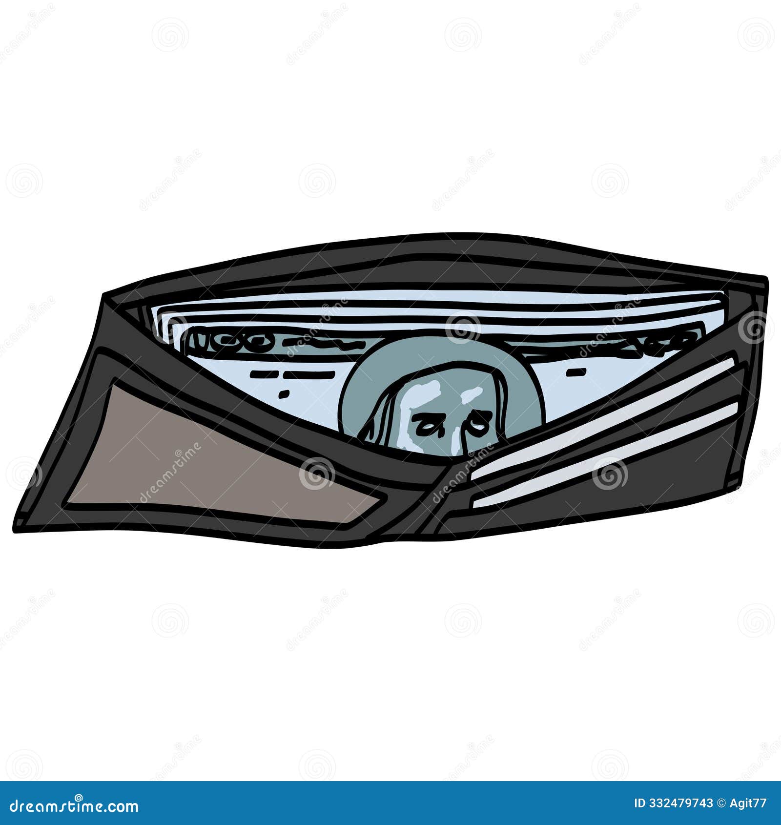 Open Wallet with Banknotes, Money, Cards Vector Illustration Stock ...