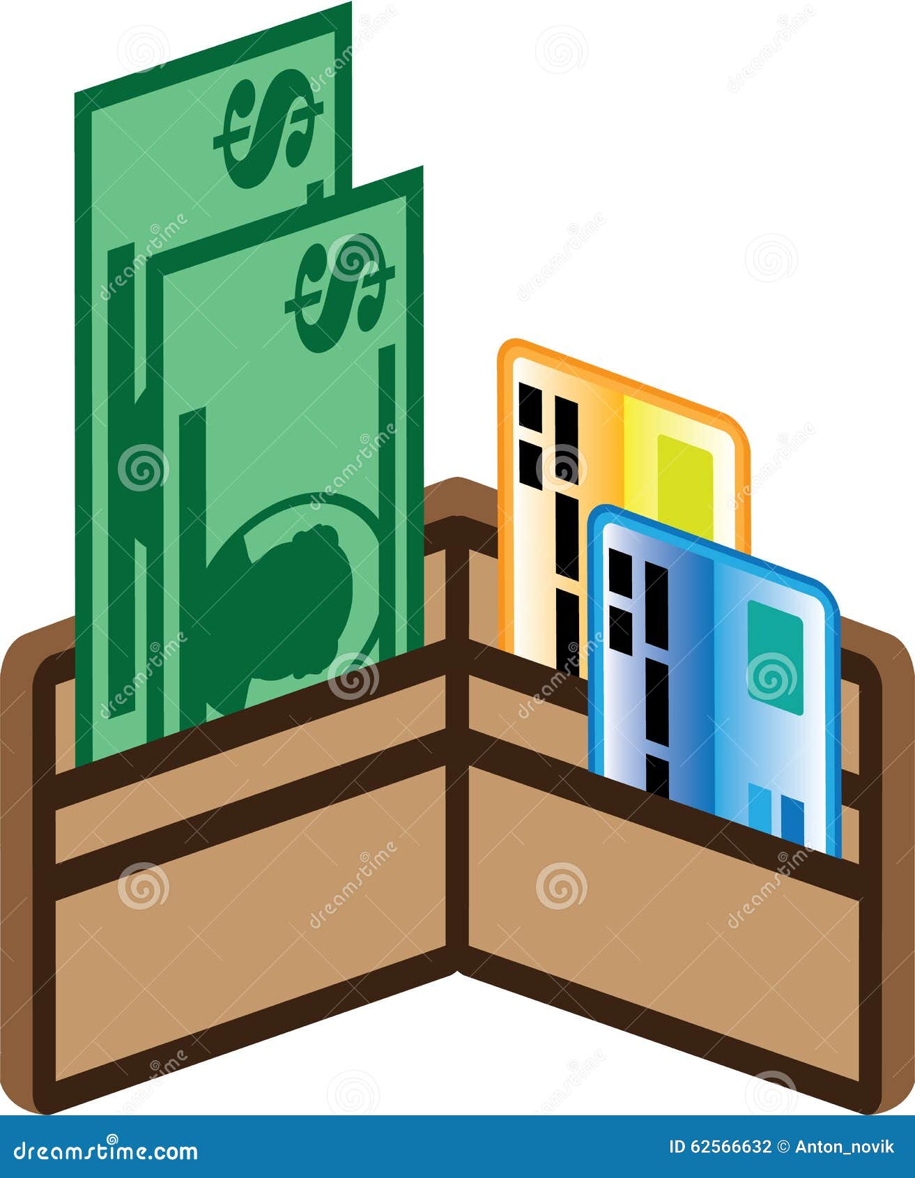 Open Wallet Icon Bills and Cards Vector Stock Vector - Illustration of ...