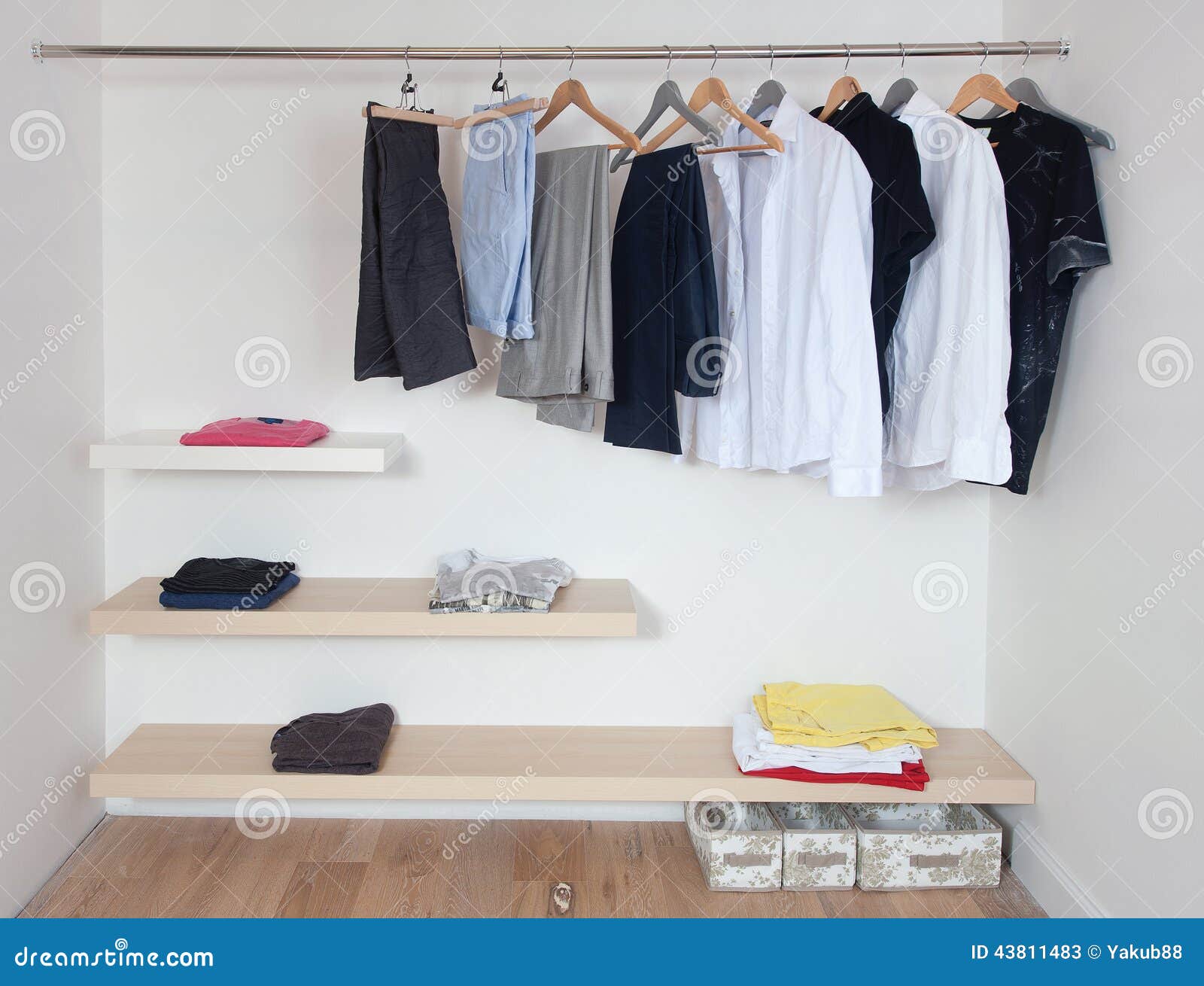 Open wardrobe with clothes stock image. Image of domestic - 43811483
