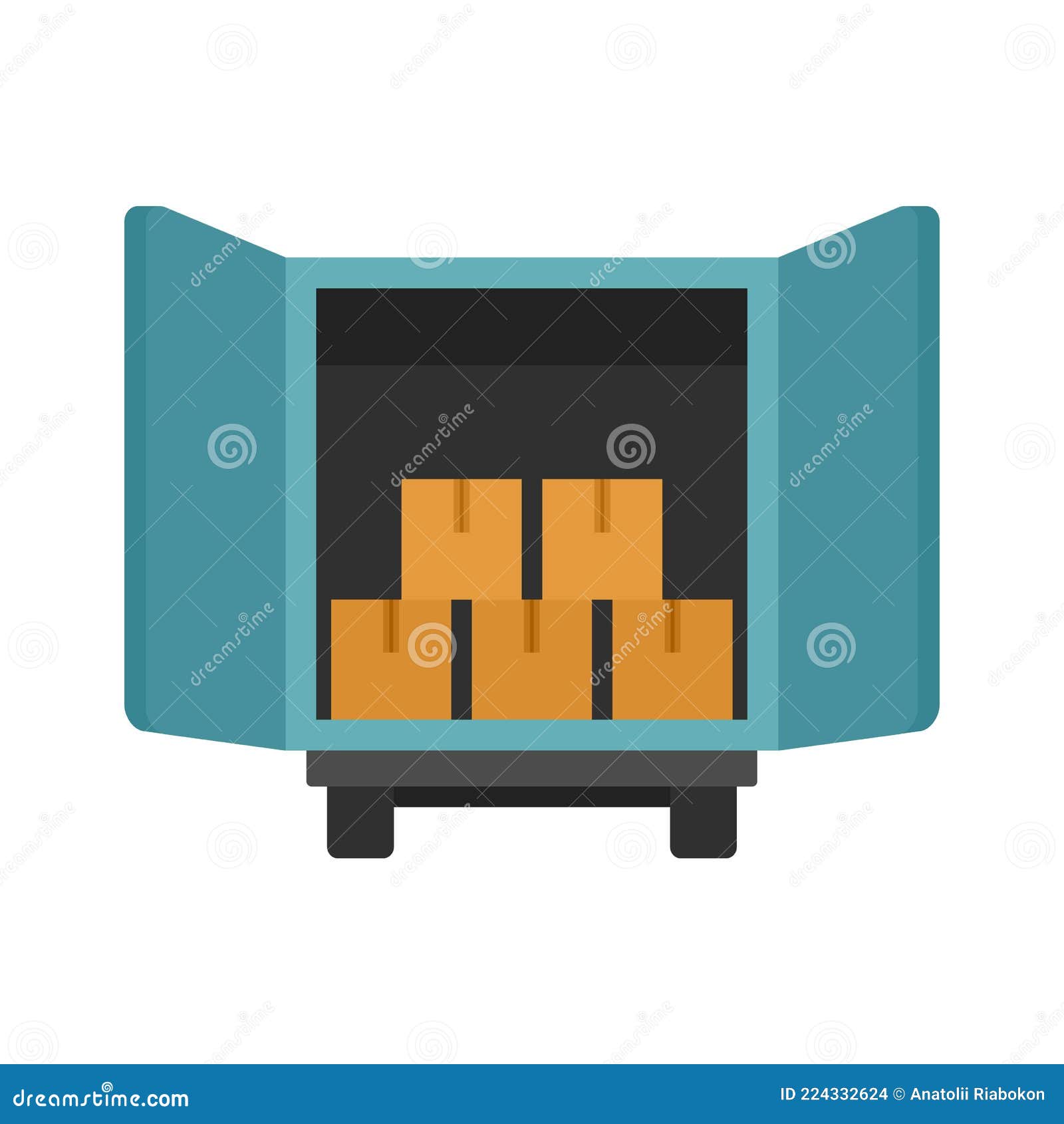 Open Warehouse Truck Icon Flat Isolated Vector Stock Vector ...