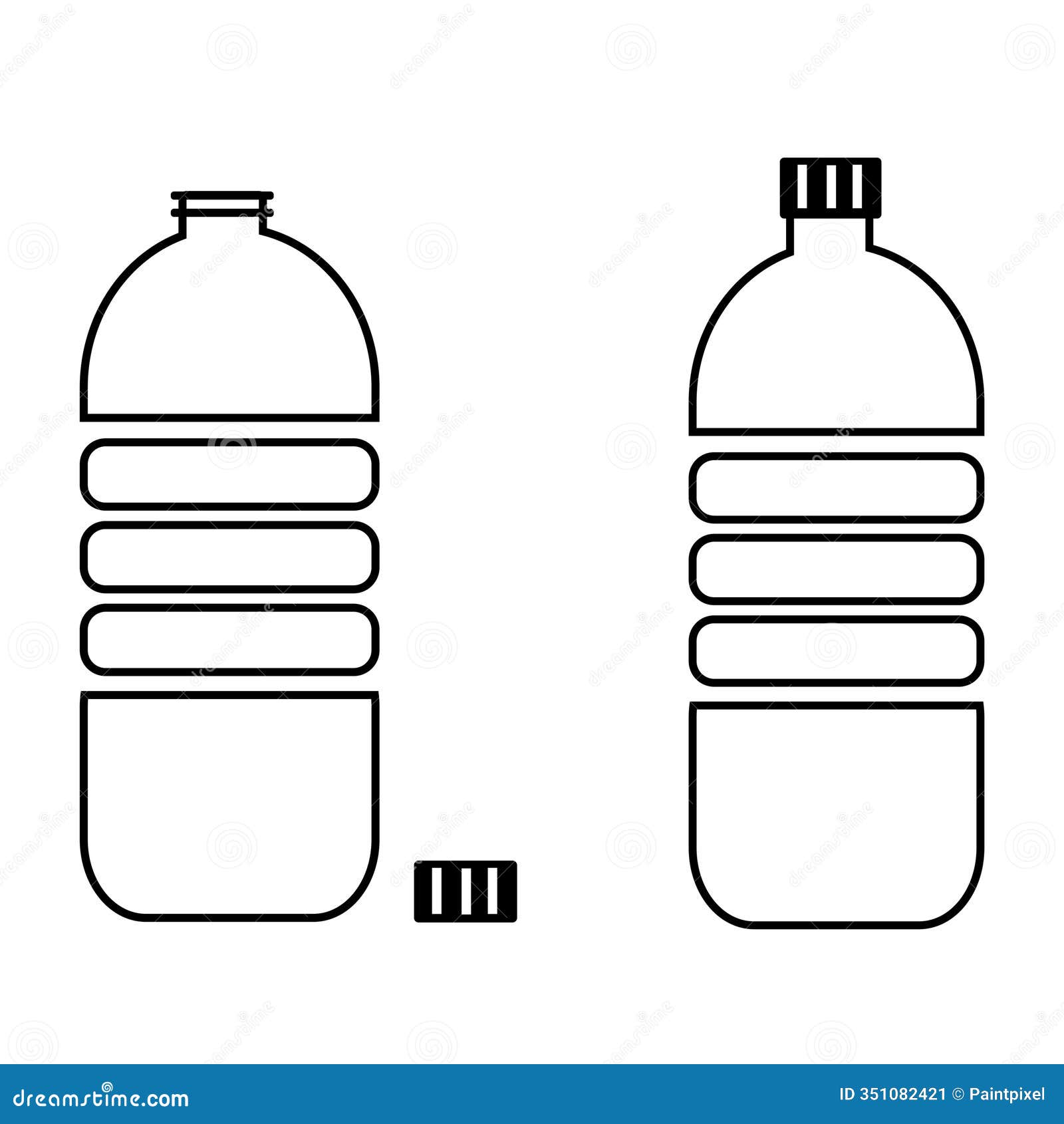 Open Water Bottle with Cap stock illustration. Illustration of refresh ...