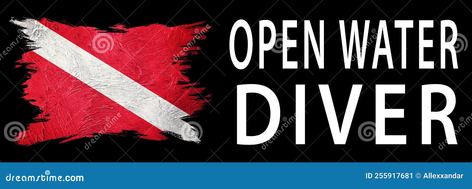 Open Water Diver, Diver Down Flag, Scuba Flag Stock Illustration ...