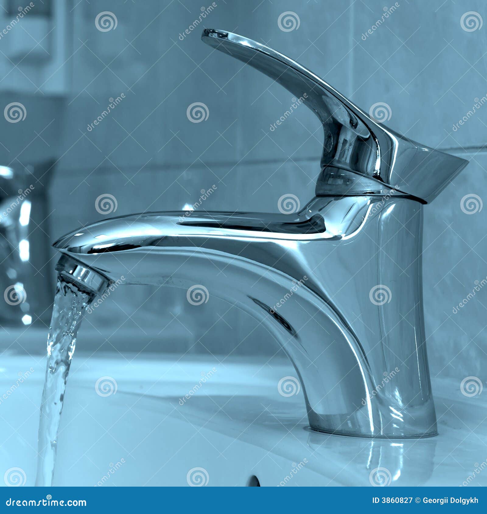Open water faucet stock image. Image of chrome, drinking - 3860827