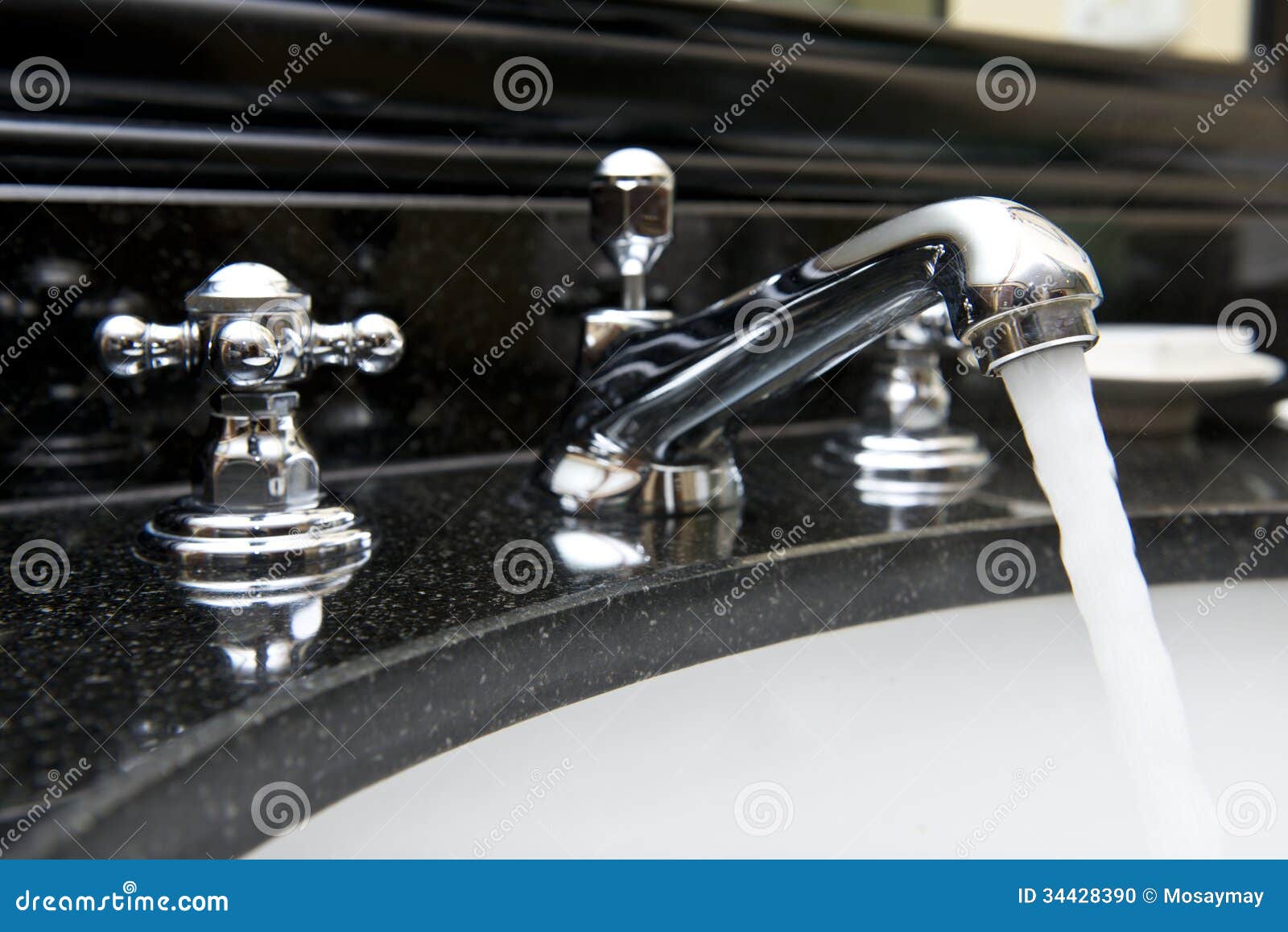 Open water from faucet stock photo. Image of faucet, flow - 34428390