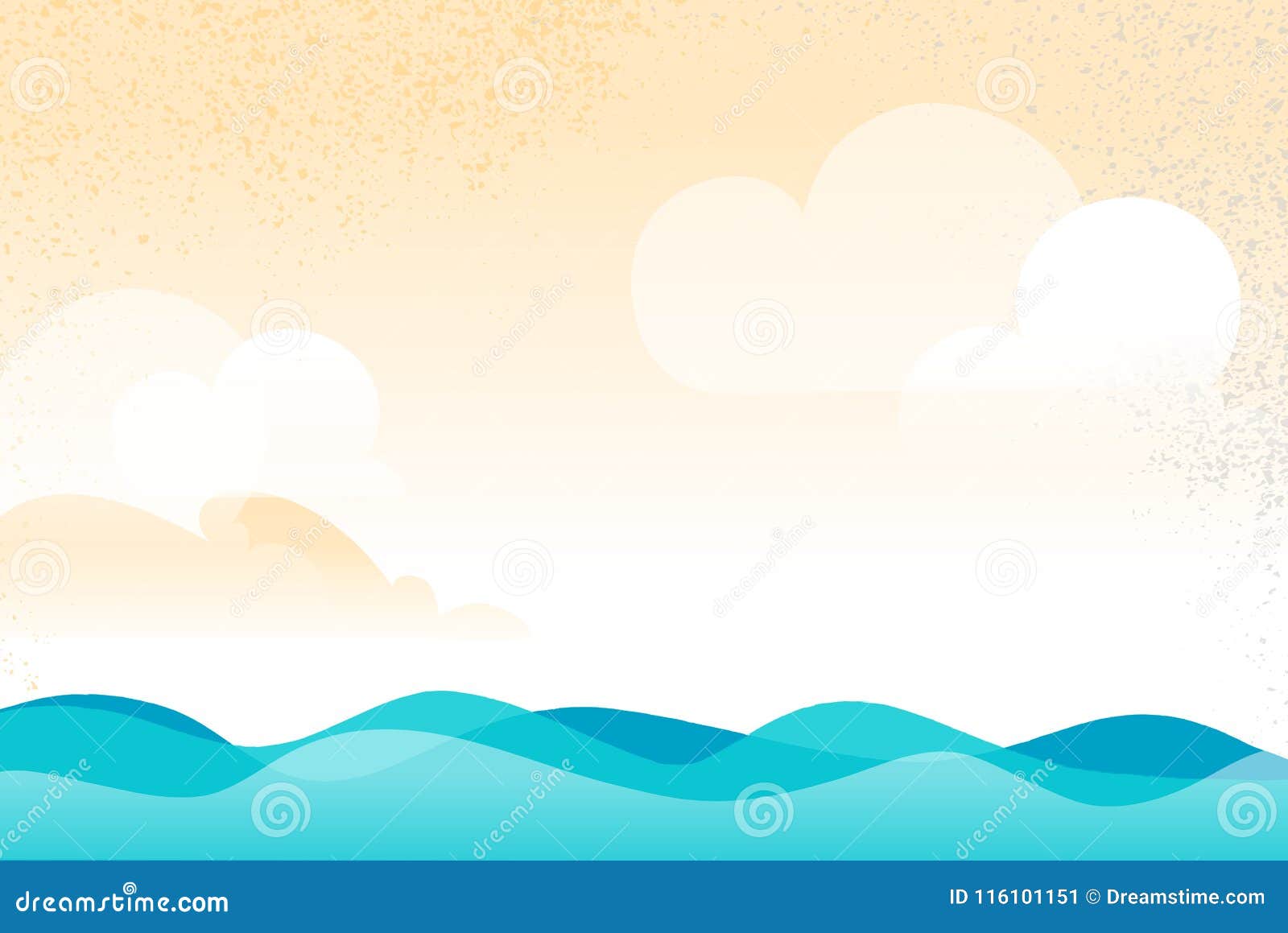 Open Water Scenario Background with Waves Flow Stock Vector ...