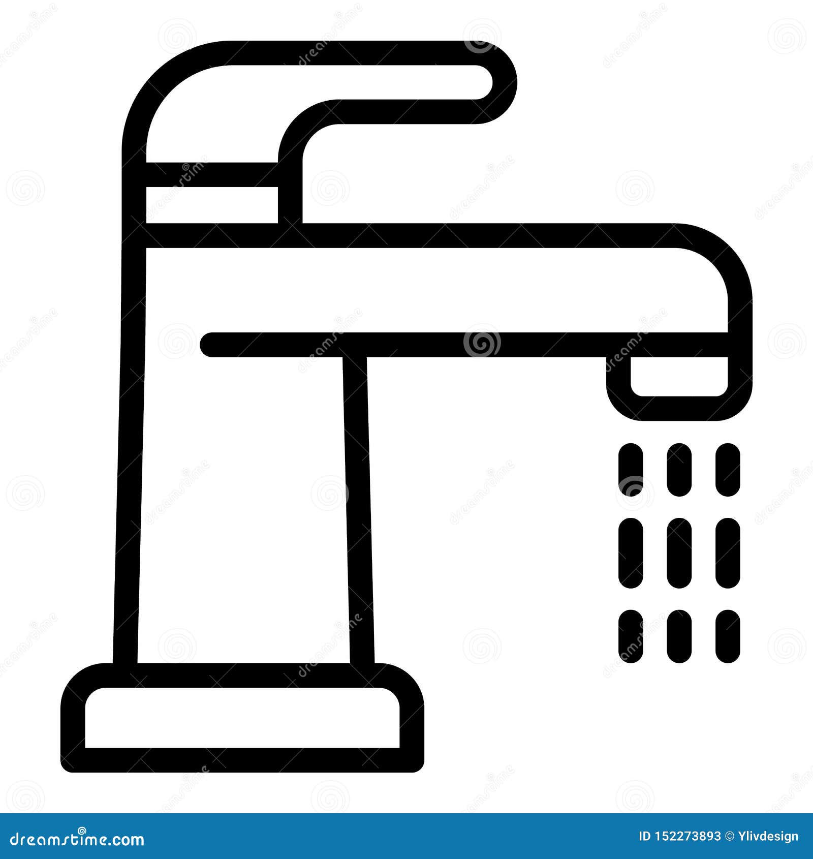 Open Water Tap Icon, Outline Style Stock Vector - Illustration of ...