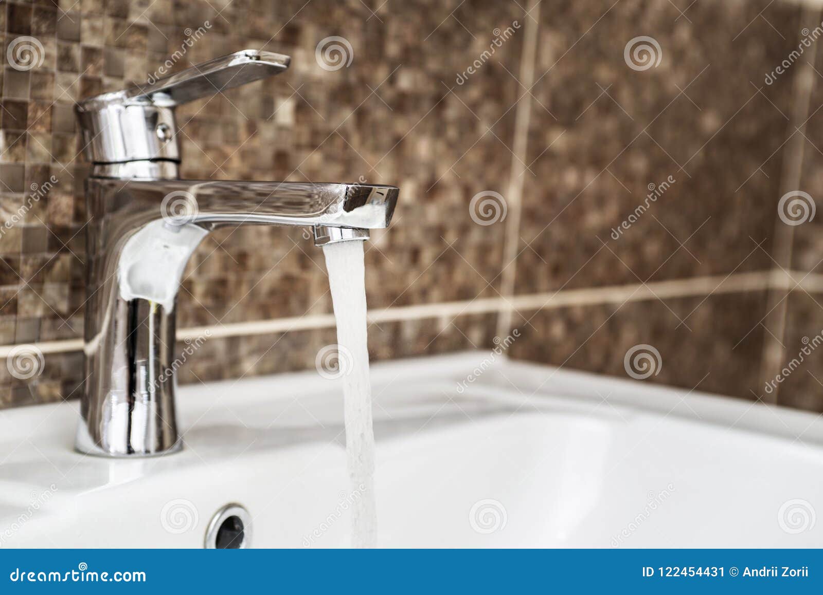 Open Water Tap with Running Water Stock Image - Image of pouring, drip ...