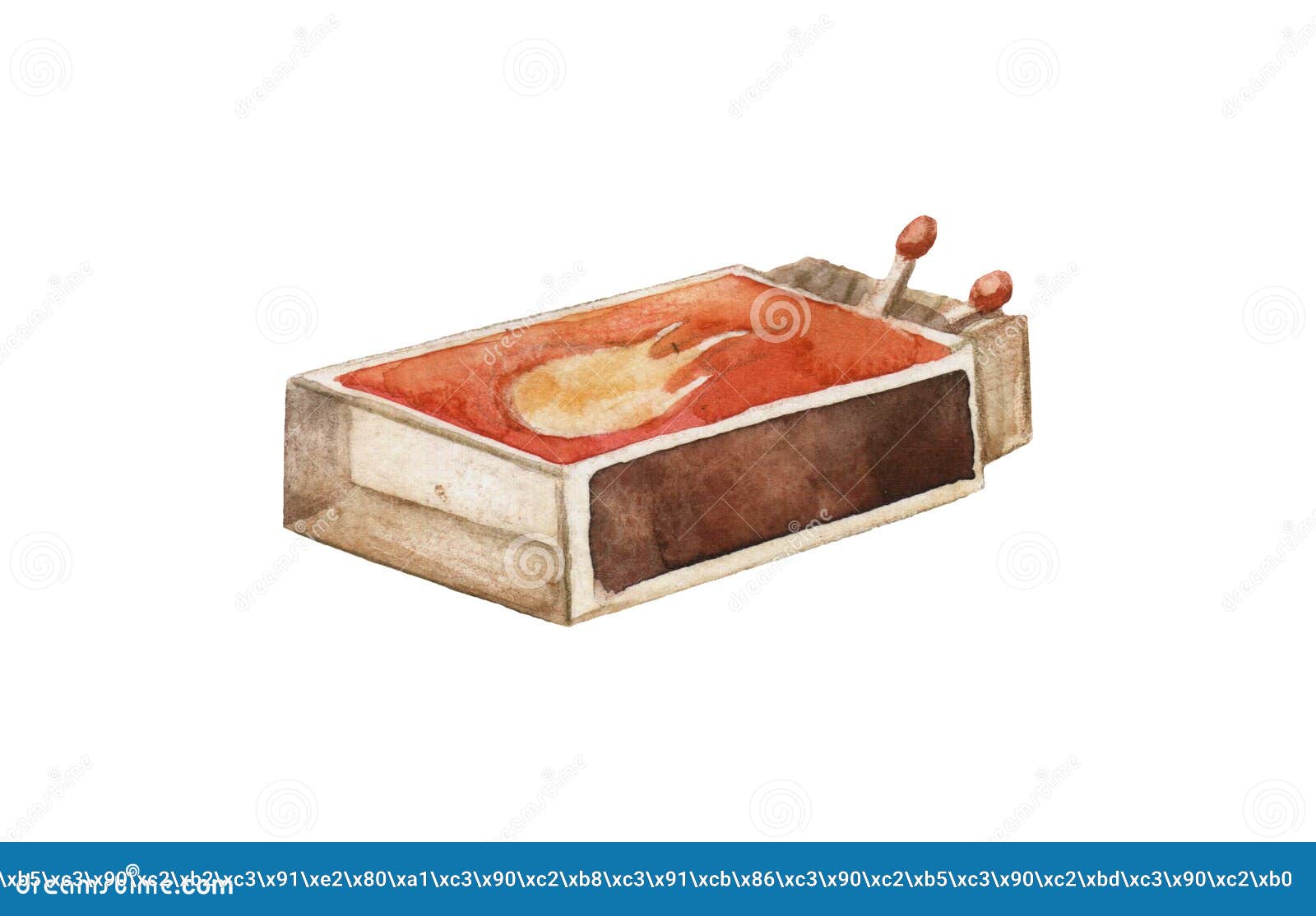 Watercolor Matchbox Set Cartoon Vector | CartoonDealer.com #242842483