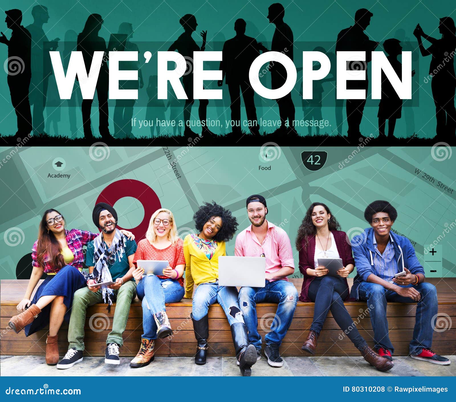 We are Open Welcome Welcoming Available Business Concept Stock Photo ...