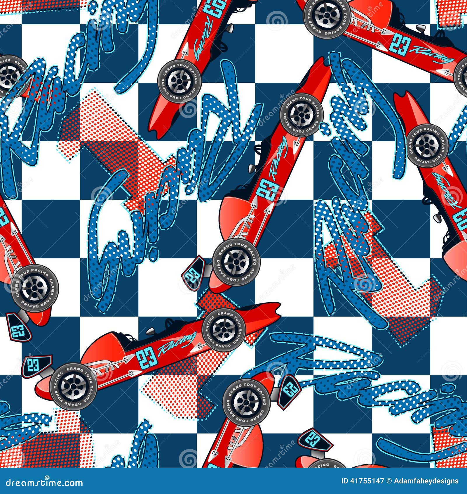 Open Wheel Racing Seamless Pattern Stock Vector - Illustration of ...