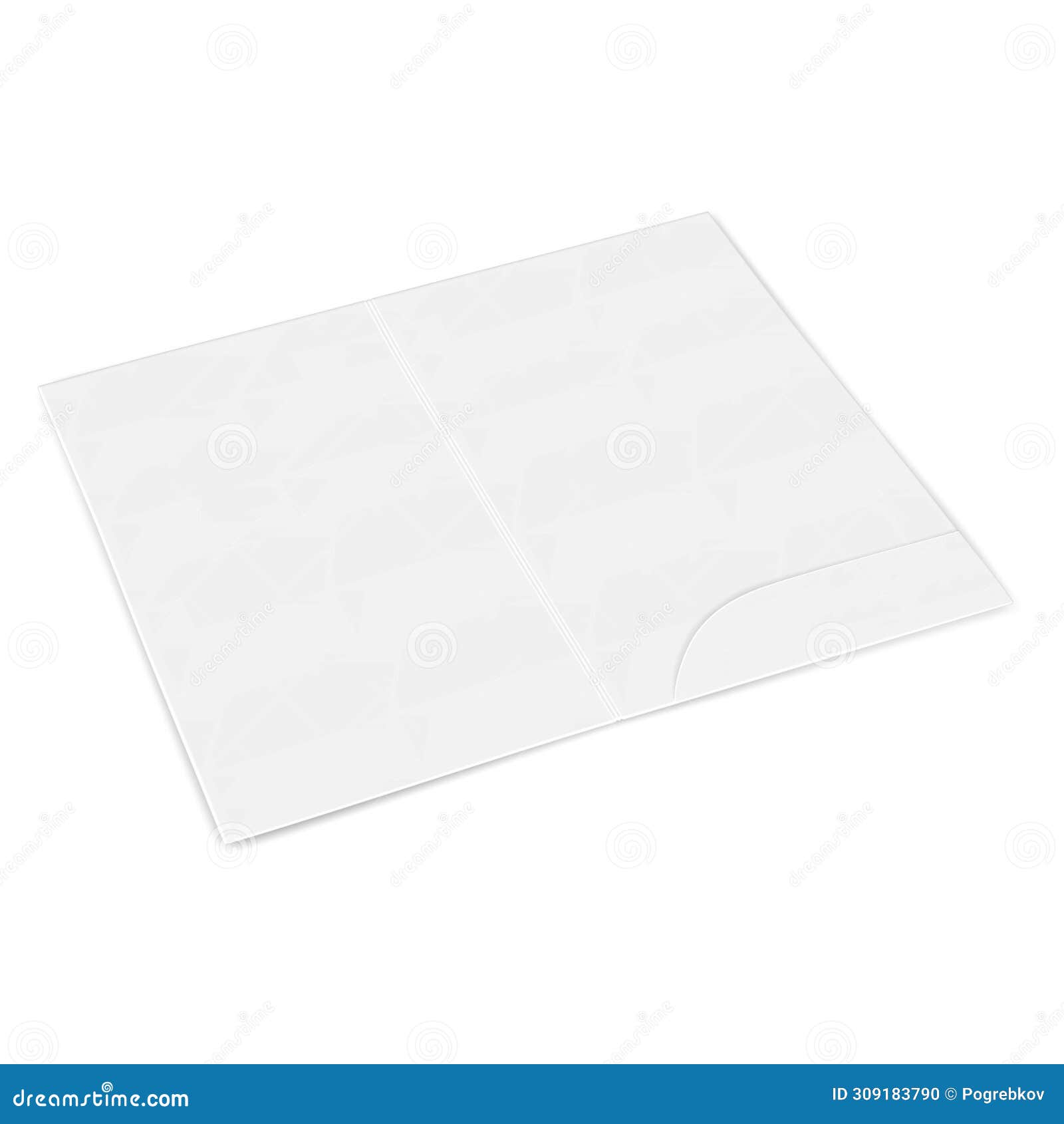 Open White Blank Paper File Folder. Realistic Vector Mockup. Document ...