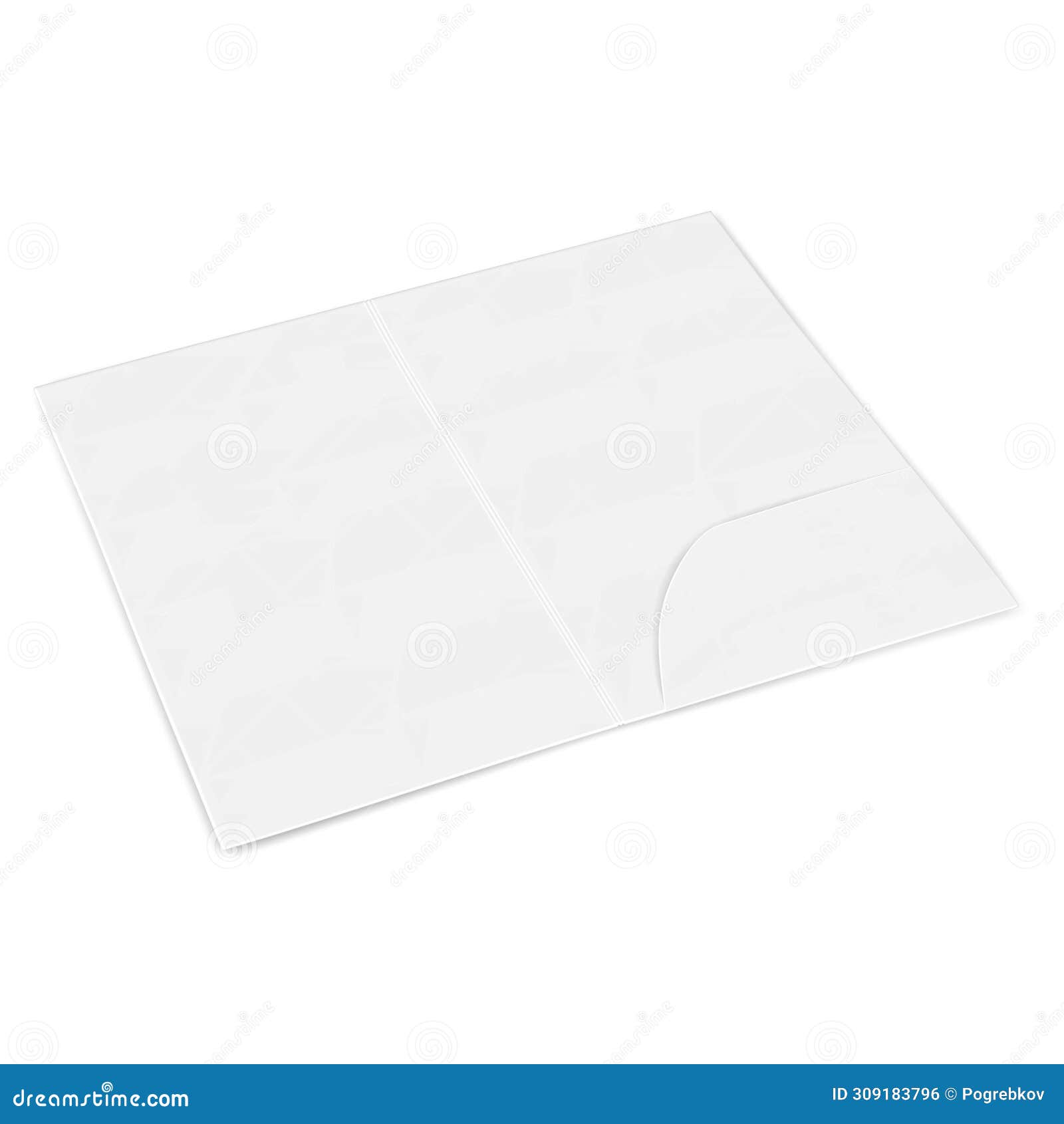 Open White Blank Presentation Folder. Realistic Vector Mockup. Paper ...