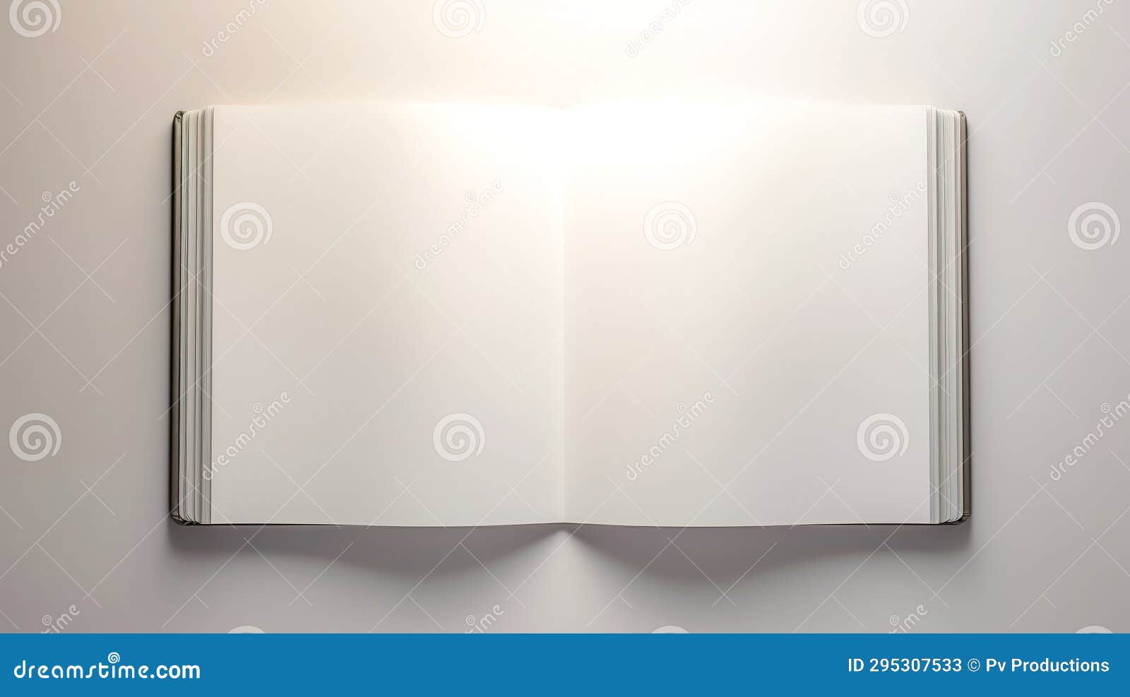 Open White Book on a White Background, Top View. Stock Image - Image of ...