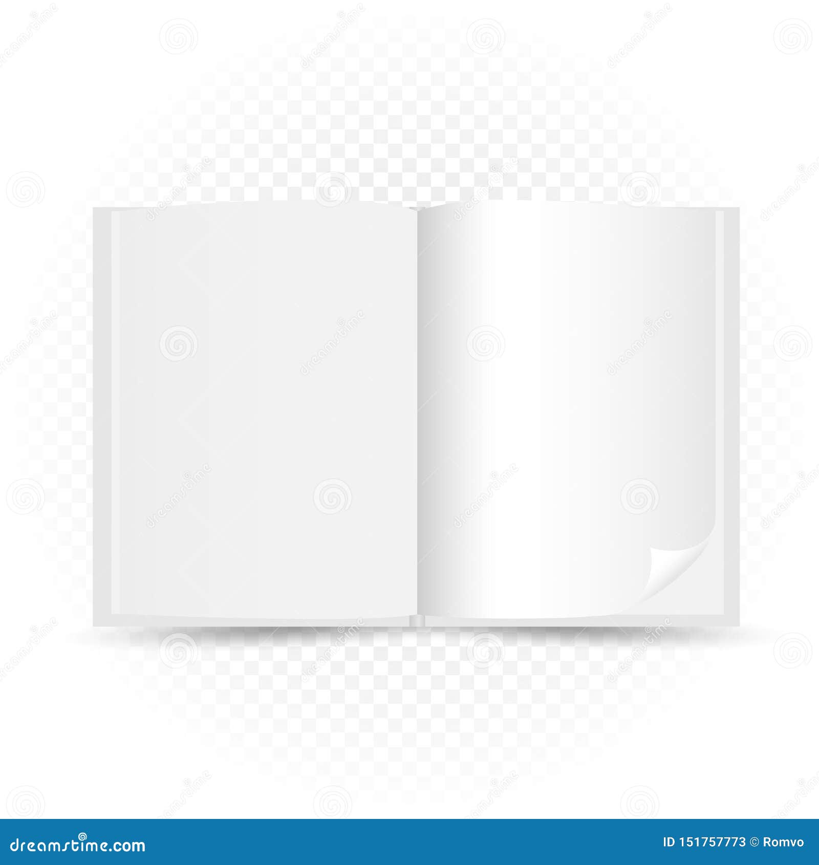 Open White Book Transparent Background Stock Vector - Illustration of ...