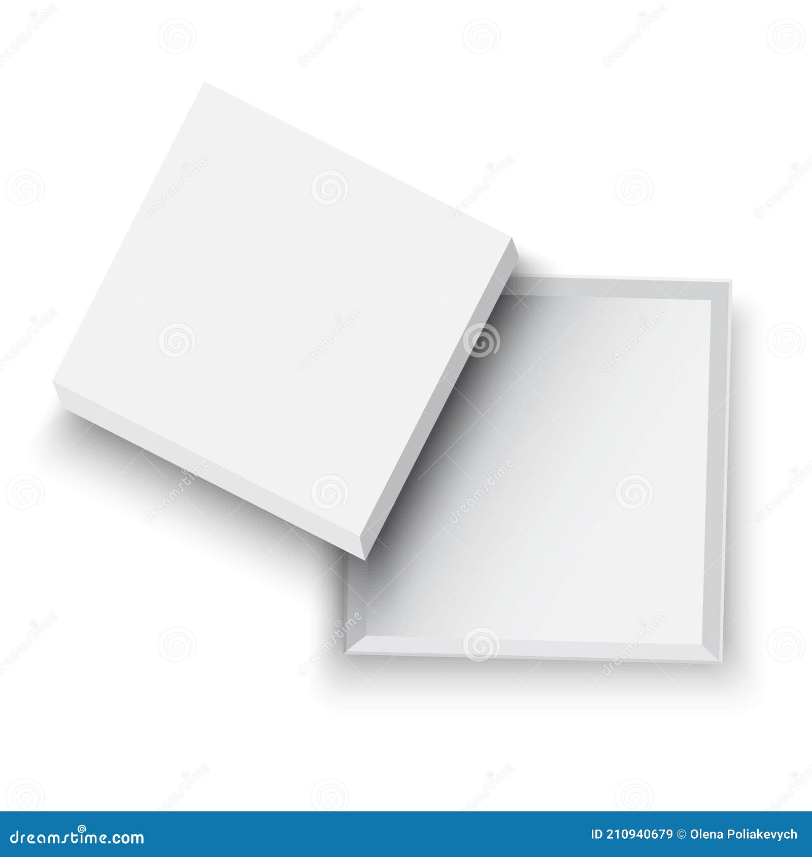 Open White Box. Empty Open Gift Box Template. Realistic Square Vector ...