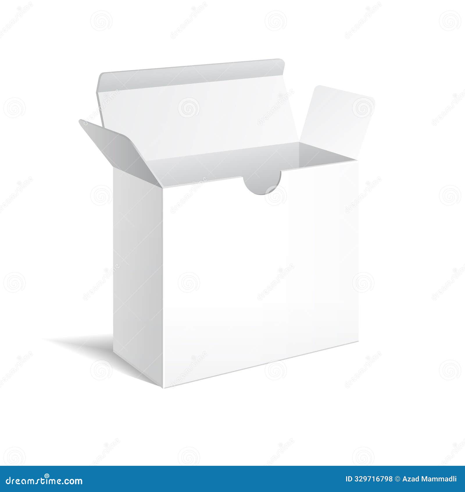 An Open White Box with Flaps Extended. Vector Stock Vector ...