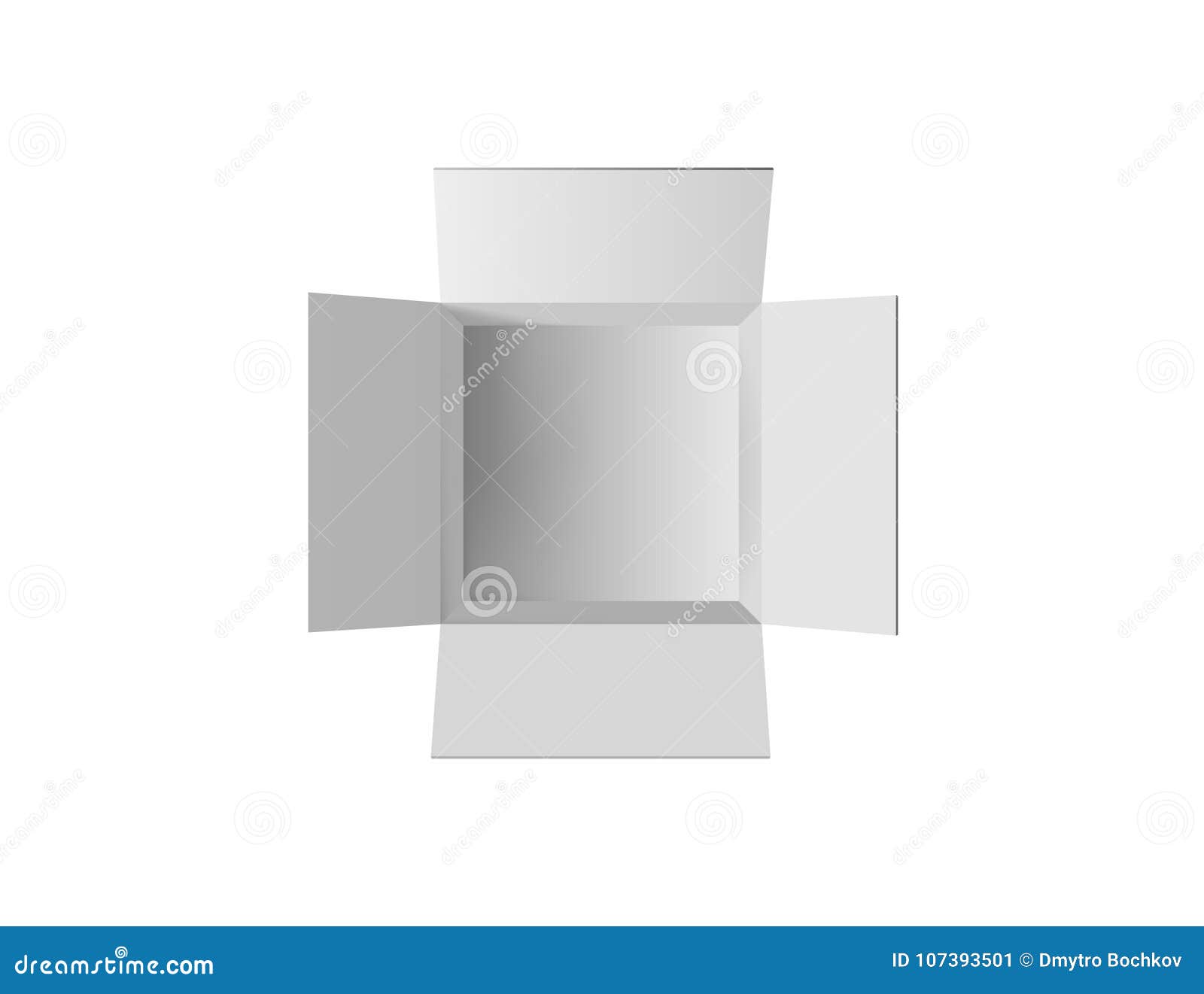 Open White Box Isolated on a White Background. Top View Stock Vector ...