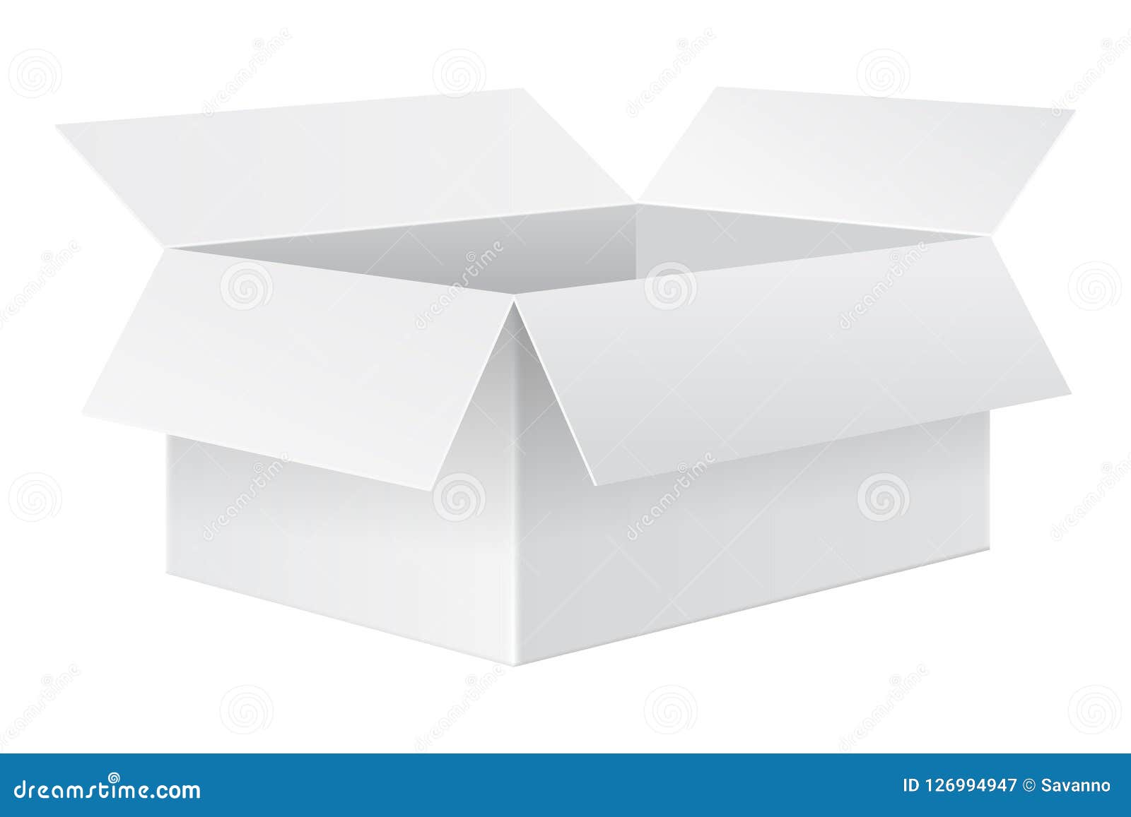 Open white box mockup stock vector. Illustration of vector - 126994947