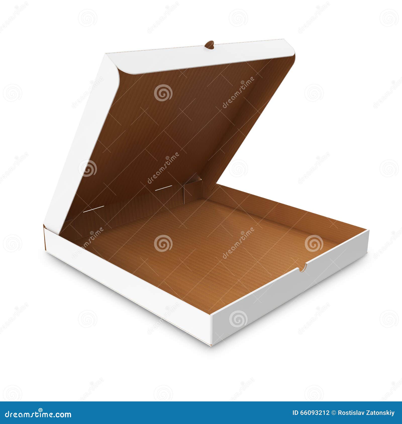 Open white box for pizza. stock illustration. Illustration of empty ...
