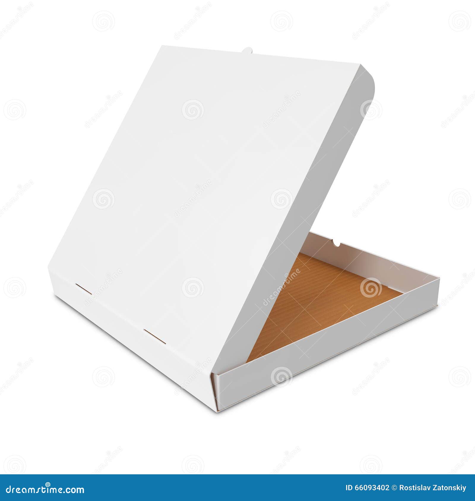 Open white box for pizza. stock illustration. Illustration of label ...