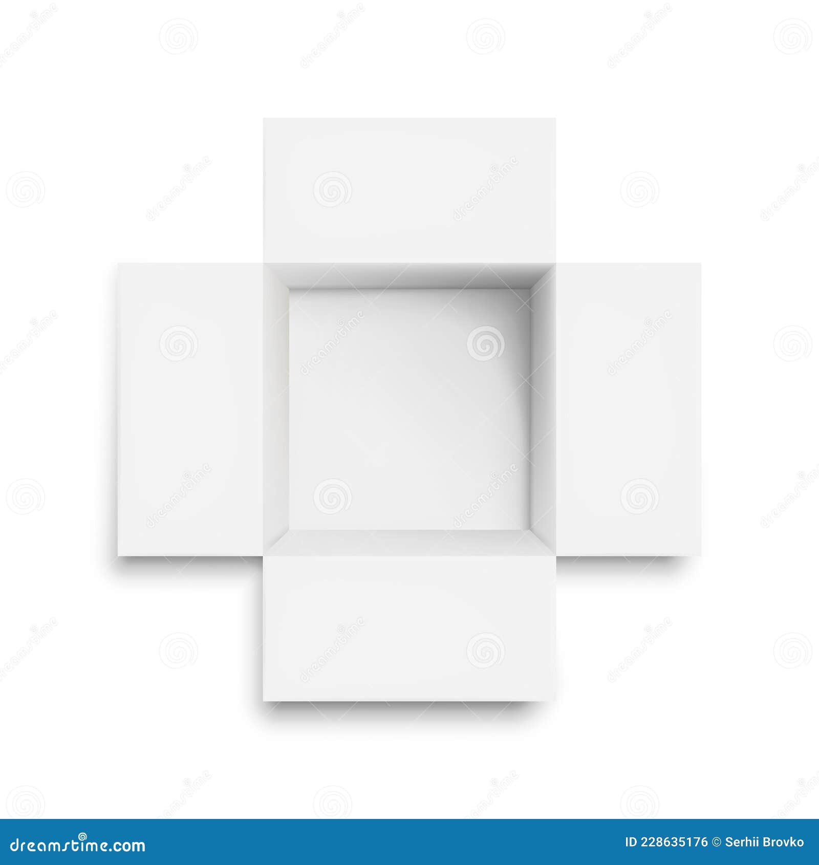 Open White Box. Top View Isolated on White Background Stock Vector ...