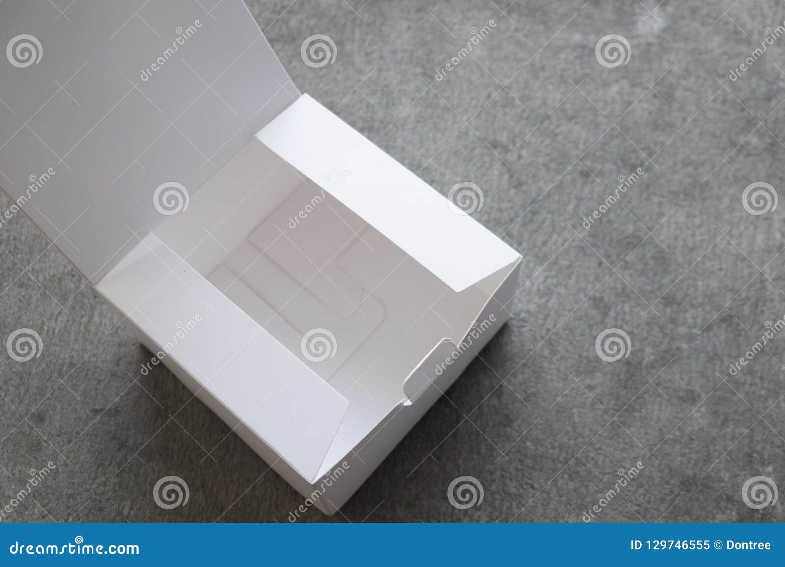 Open white cardboard box stock image. Image of open - 129746555