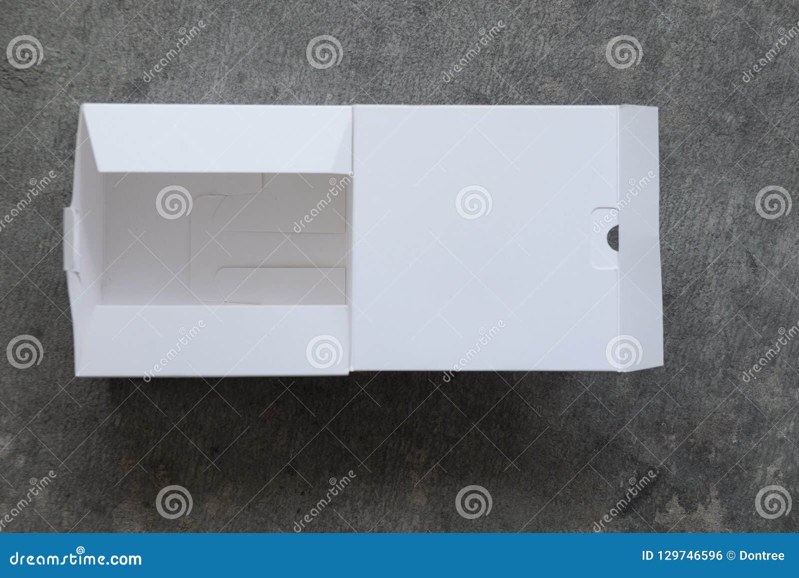 Open white cardboard box stock photo. Image of office - 129746596