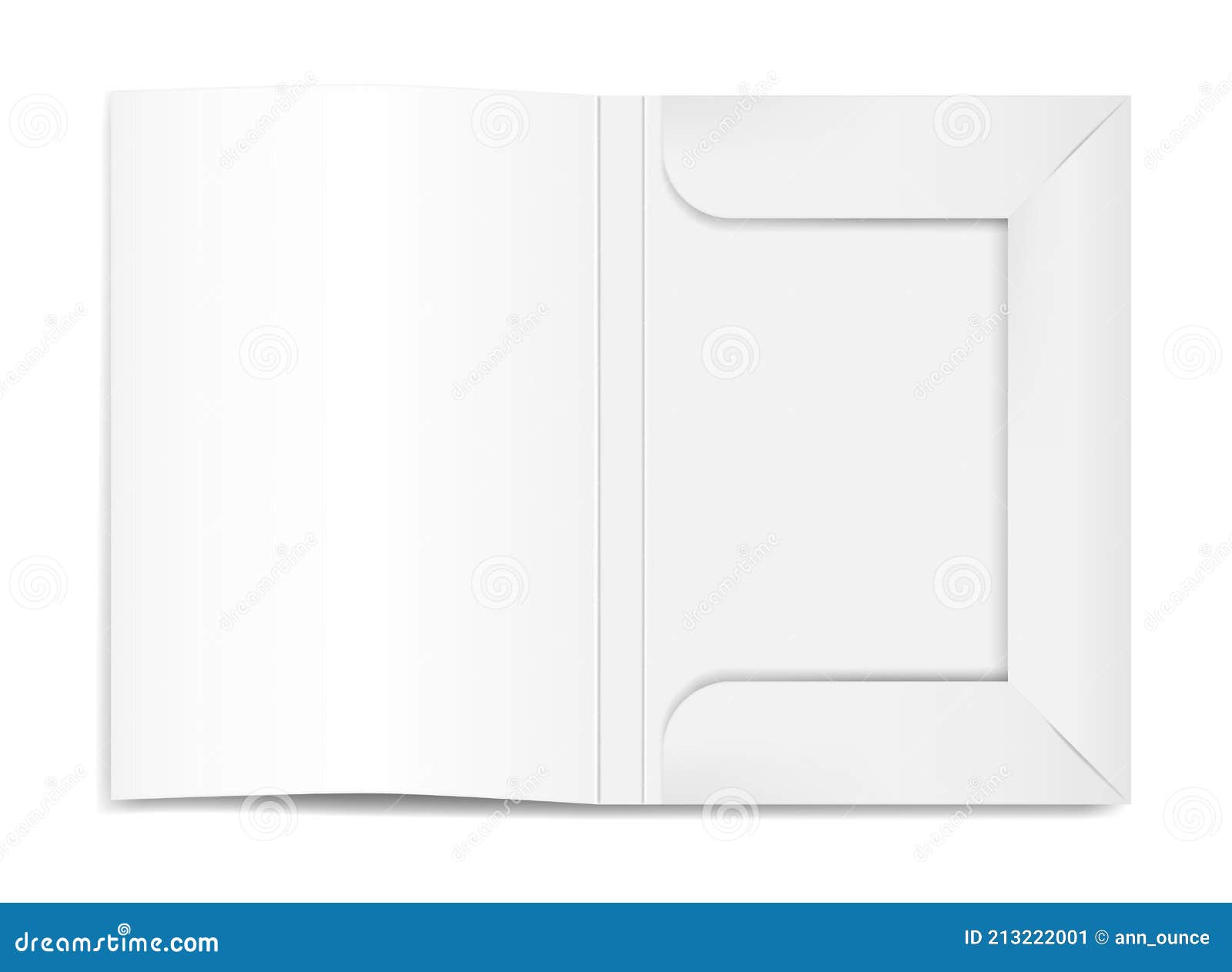 Open White Cardboard File Folder, Vector Illustration Stock Vector ...
