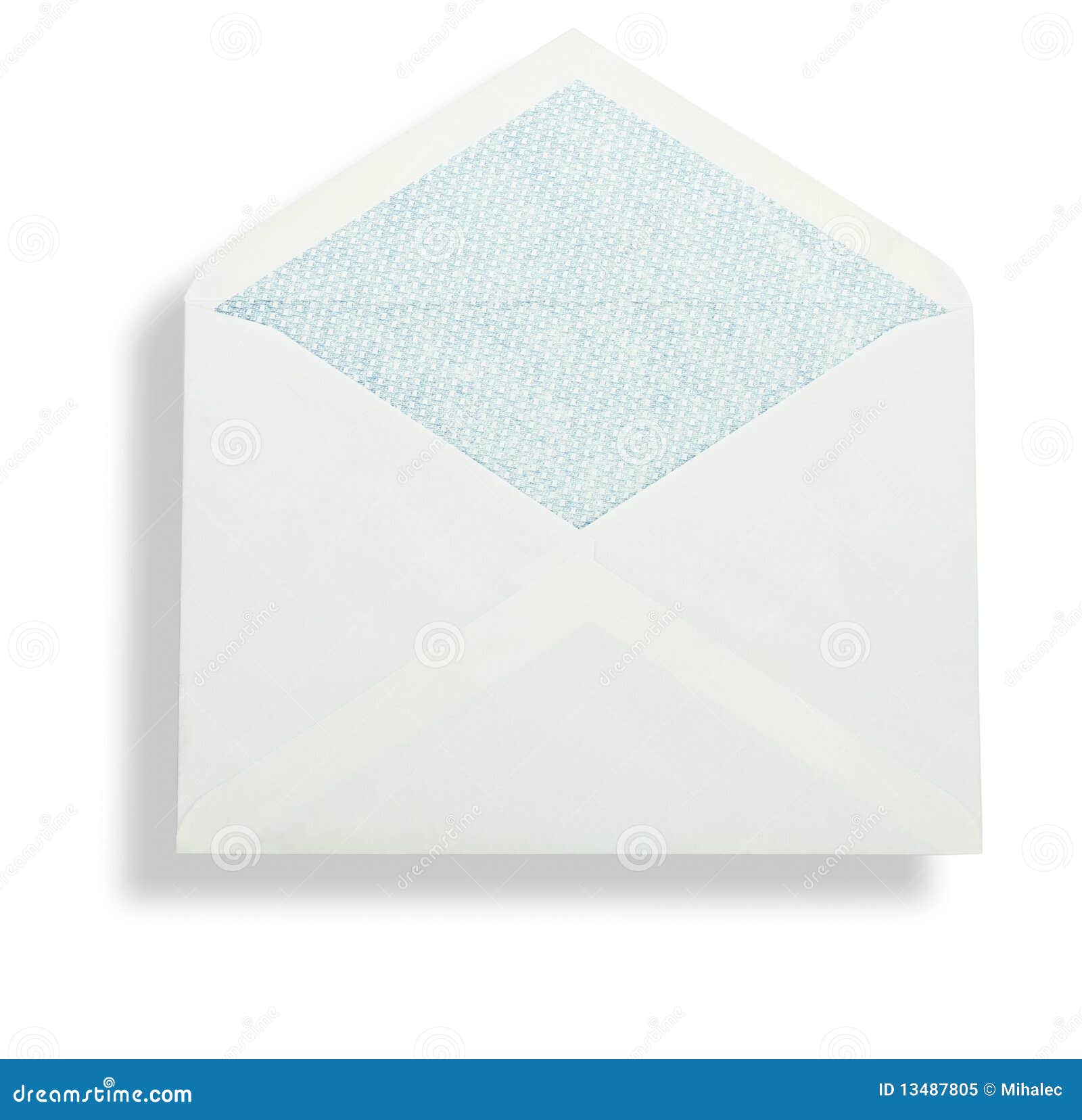 Open white envelope stock image. Image of single, open - 13487805
