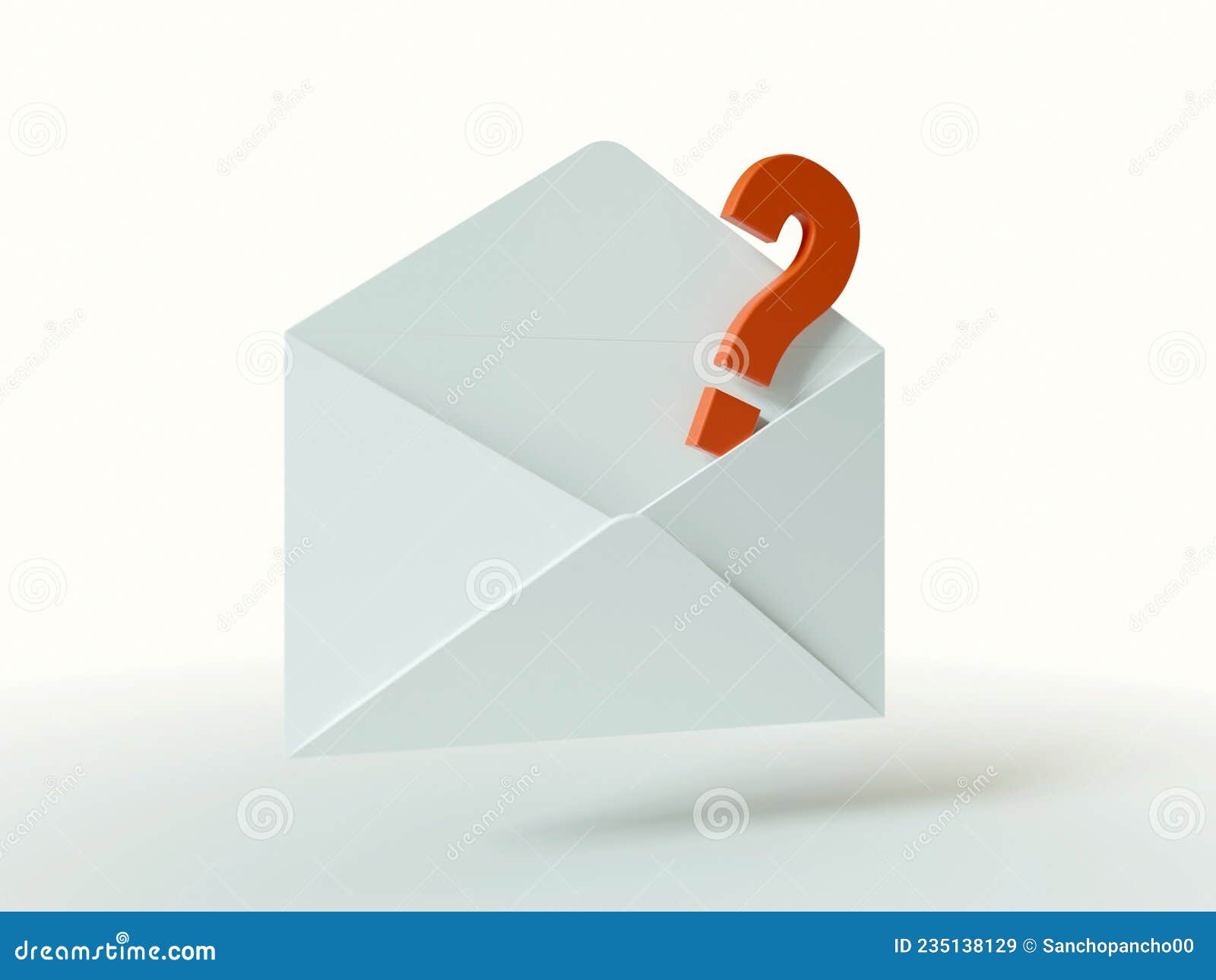 An Open White Envelope with a Question Mark Inside. Stock Illustration ...