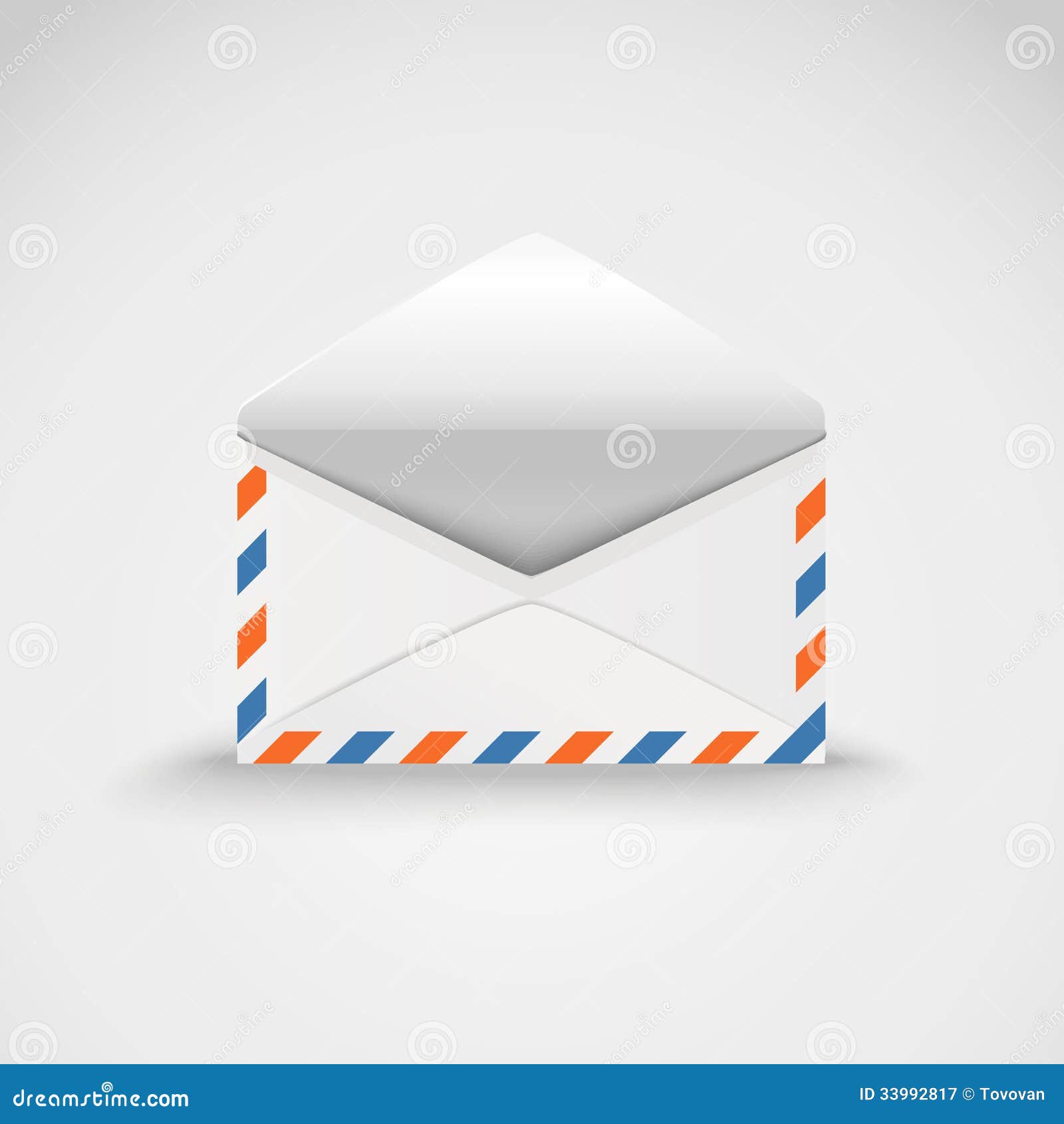Open white envelope stock illustration. Illustration of post - 33992817