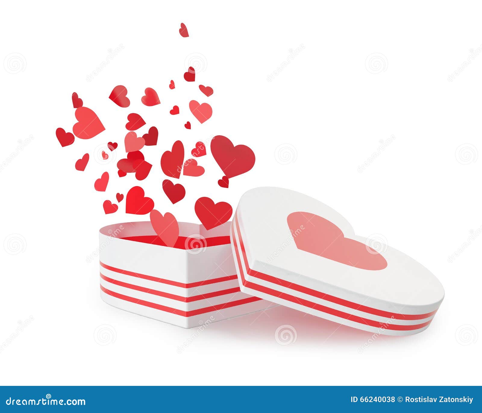 Open White Gift Box with Flow Hearts. Stock Illustration - Illustration ...