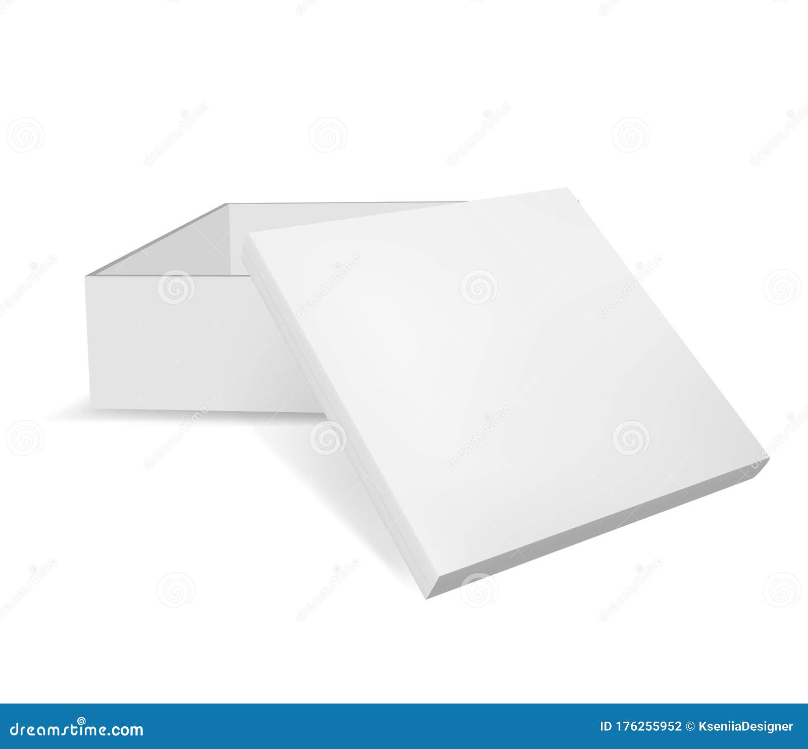 Open White Gift Box with Lid Stock Vector - Illustration of beautiful ...